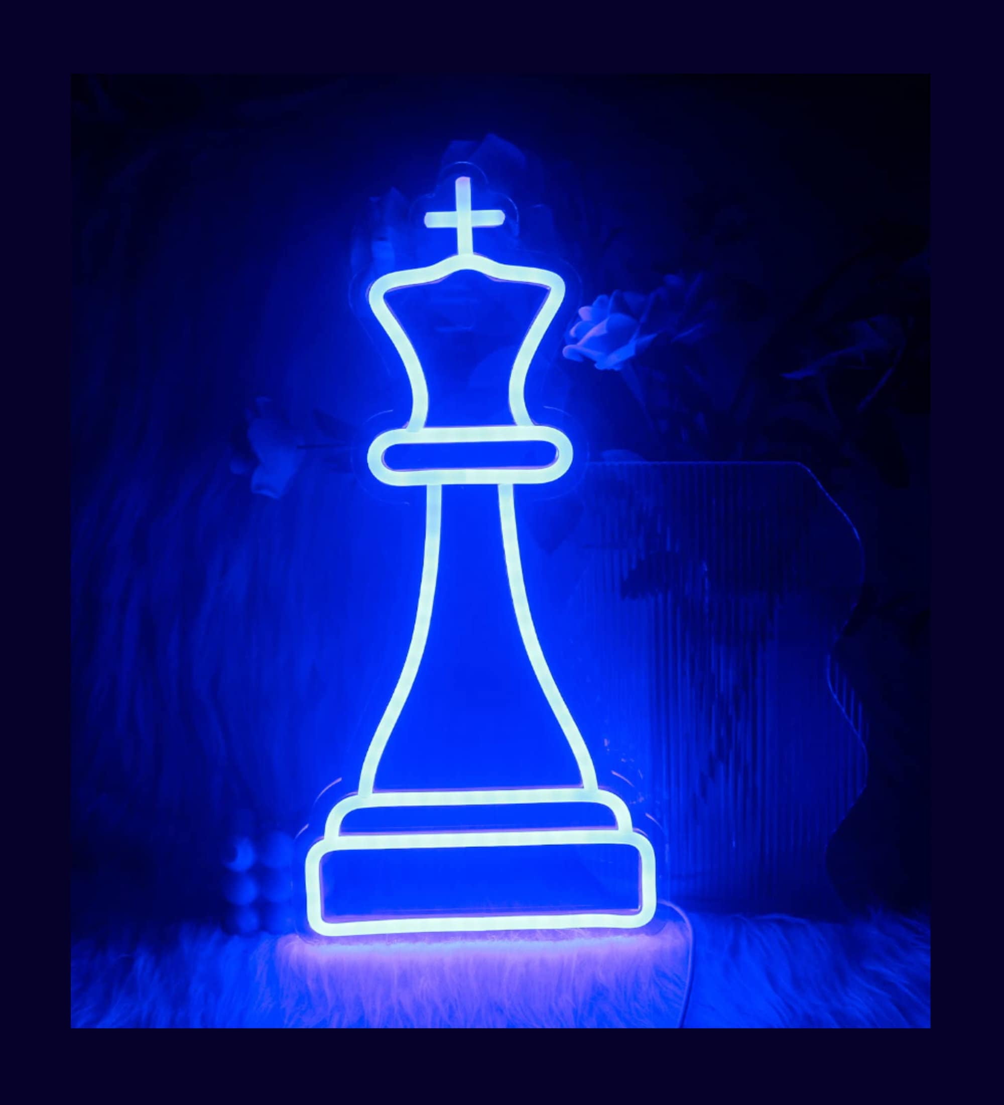 Glowneon Chess King Neon Signs, Chess Club Wall Art Sign Decor ...
