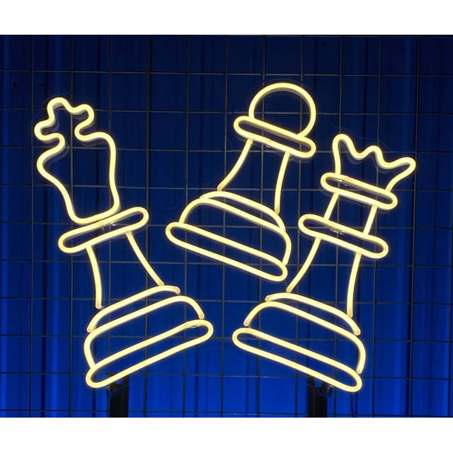 Glowneon Chess Neon Sign, Chess Club Wal Decor - Walmart.com