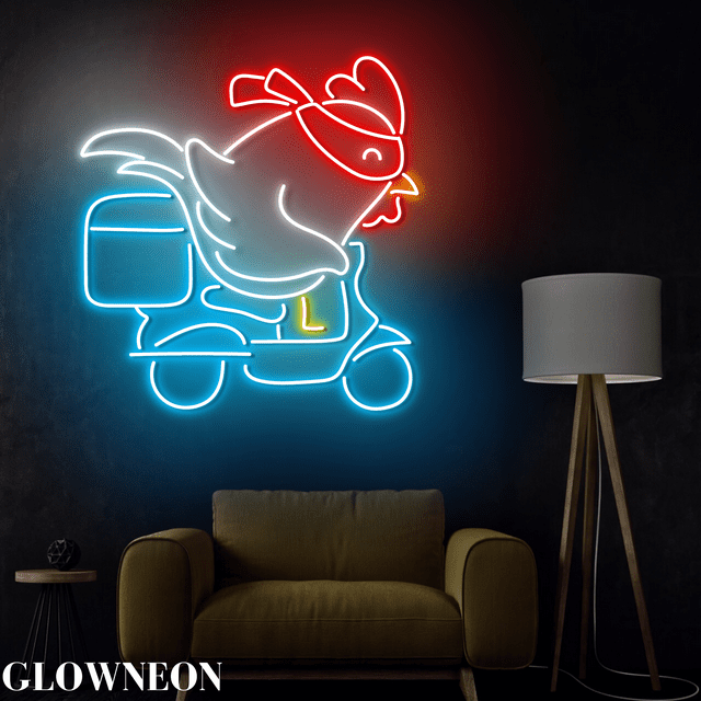 Glowneon Chicken Delivery Neon Led Light Up Fried Chicken Restaurant ...
