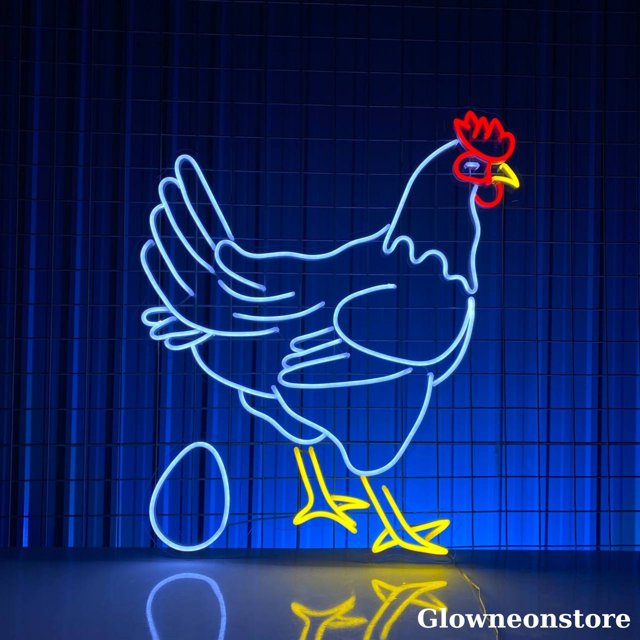 Glowneon Chicken Lay Eggs Neon Sign, Chicken Led Sign, Ranch Farm Sign ...