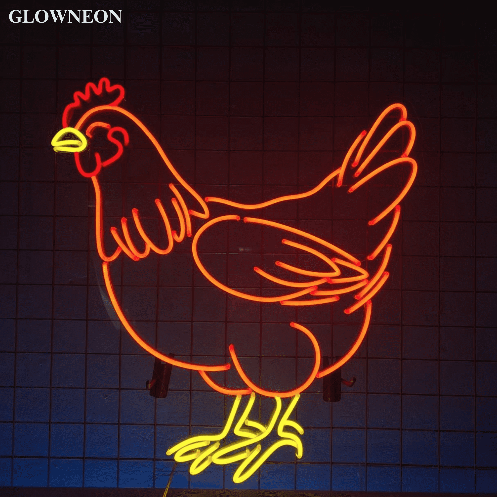 Glowneon Chicken Led Light For Chicken Restaurant Decor, Chicken Sign ...