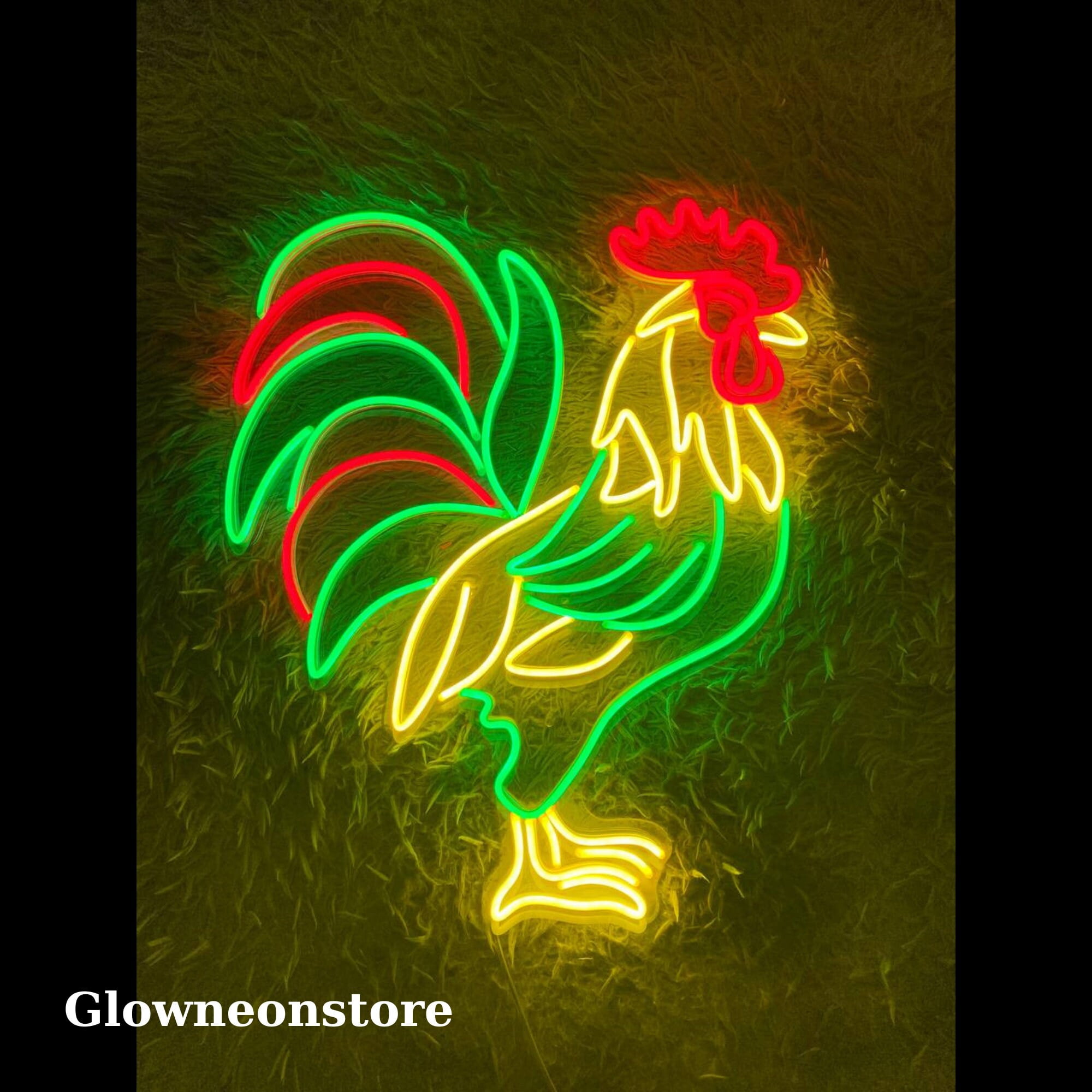 Glowneon Chicken Neon Sign, Chicken Led Sign, Chicken Led Light, Animal ...