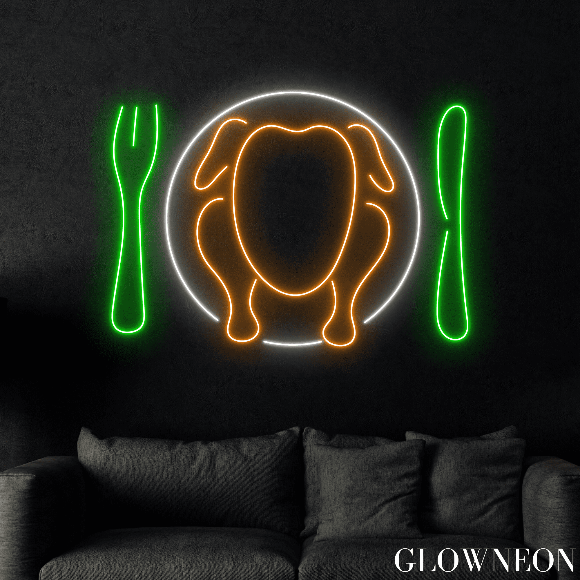 Glowneon Chicken Neon Sign, Chicken Led Sign, Chicken Restaurant Sign ...