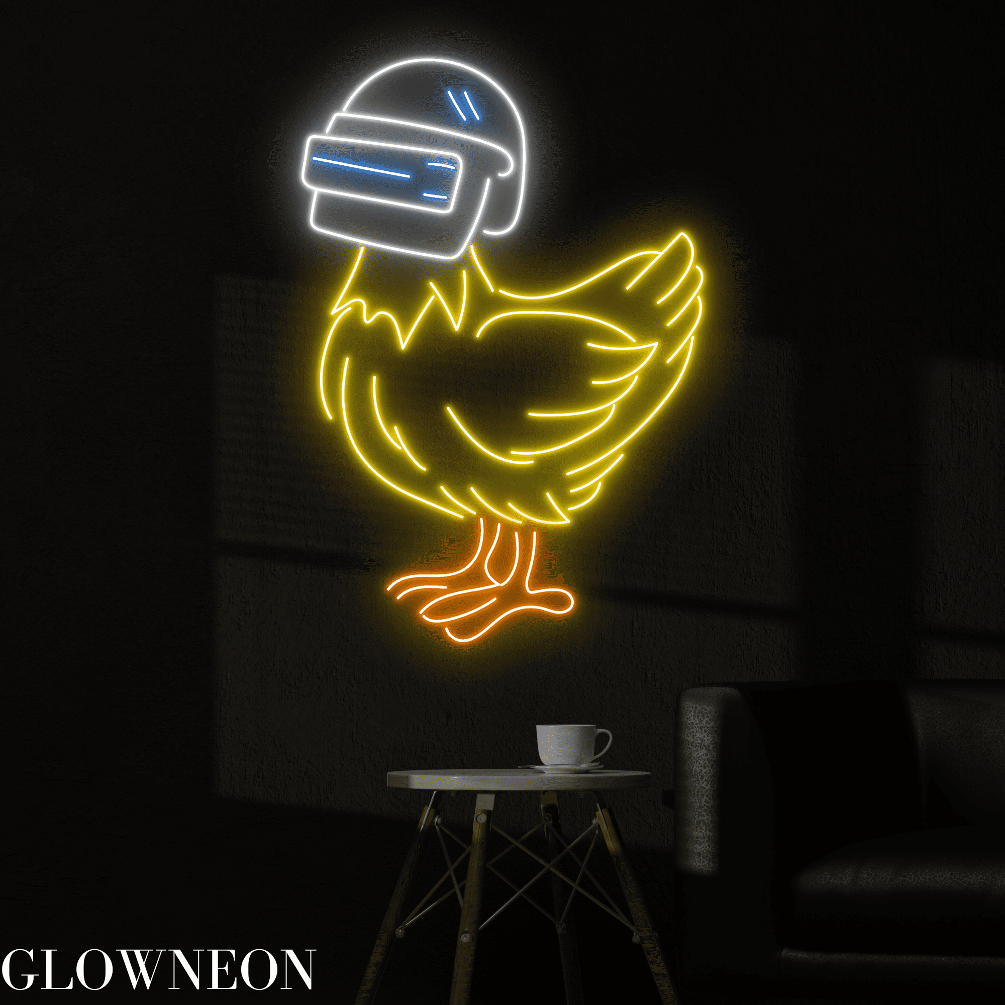 Glowneon Chicken With Hat Neon Sign, Chicken Led Sign, Farmhouse Art ...