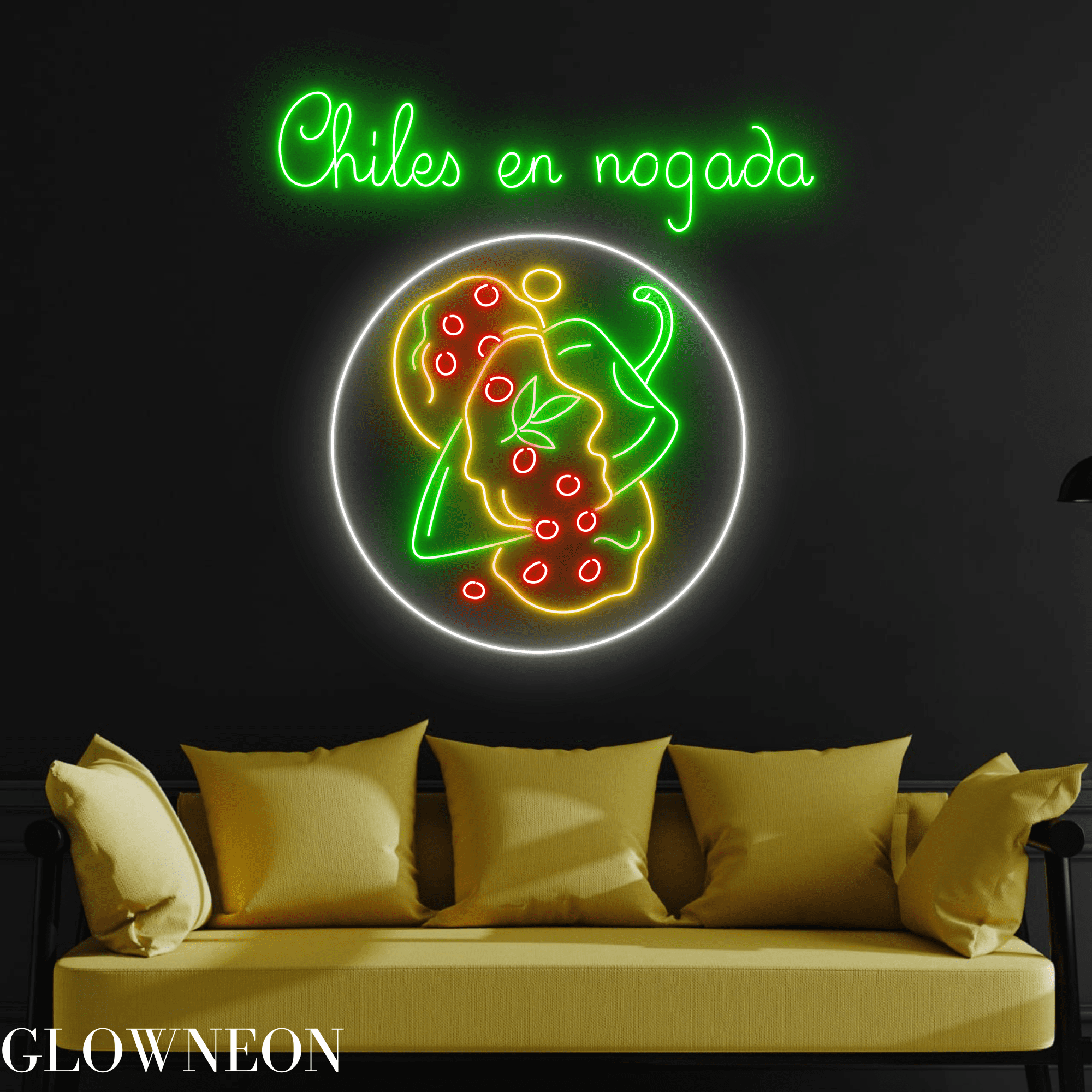 Glowneon Chile En Nogada Neon Sign, Chiles In Walnut Sauce Led Sign ...