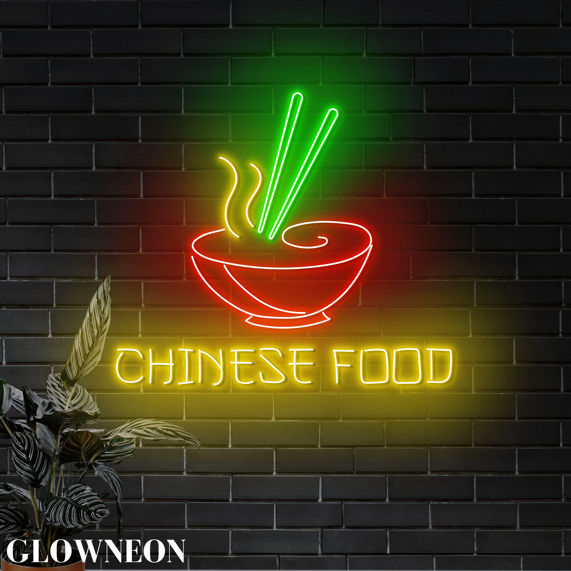 Glowneon Chinese Food Neon Wall Art, Chinatown Food Restaurant Decor ...