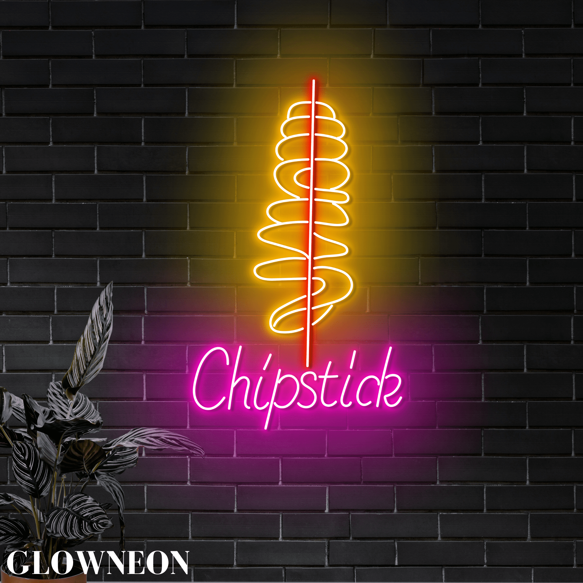 Glowneon Chipsticks Led Light, Tornado Potato Fast Food Shop Wall Art ...