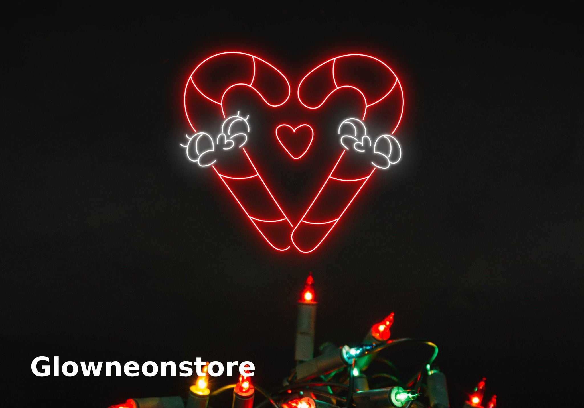 Glowneon Christmas Candy Cane Neon Sign, Christmas Candy Led Light ...