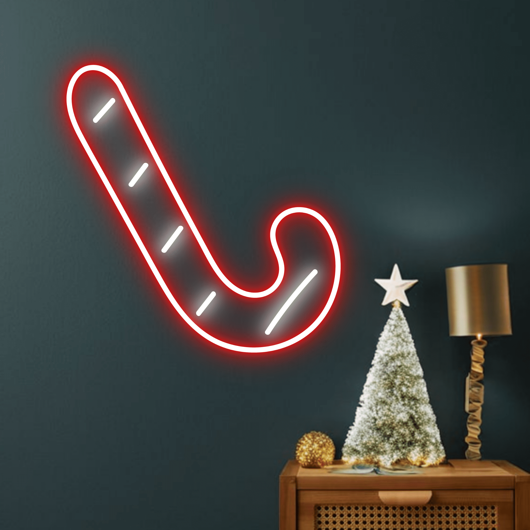Glowneon Christmas Candy Cane Neon Sign, Noel Party Wall Decor - Walmart.com
