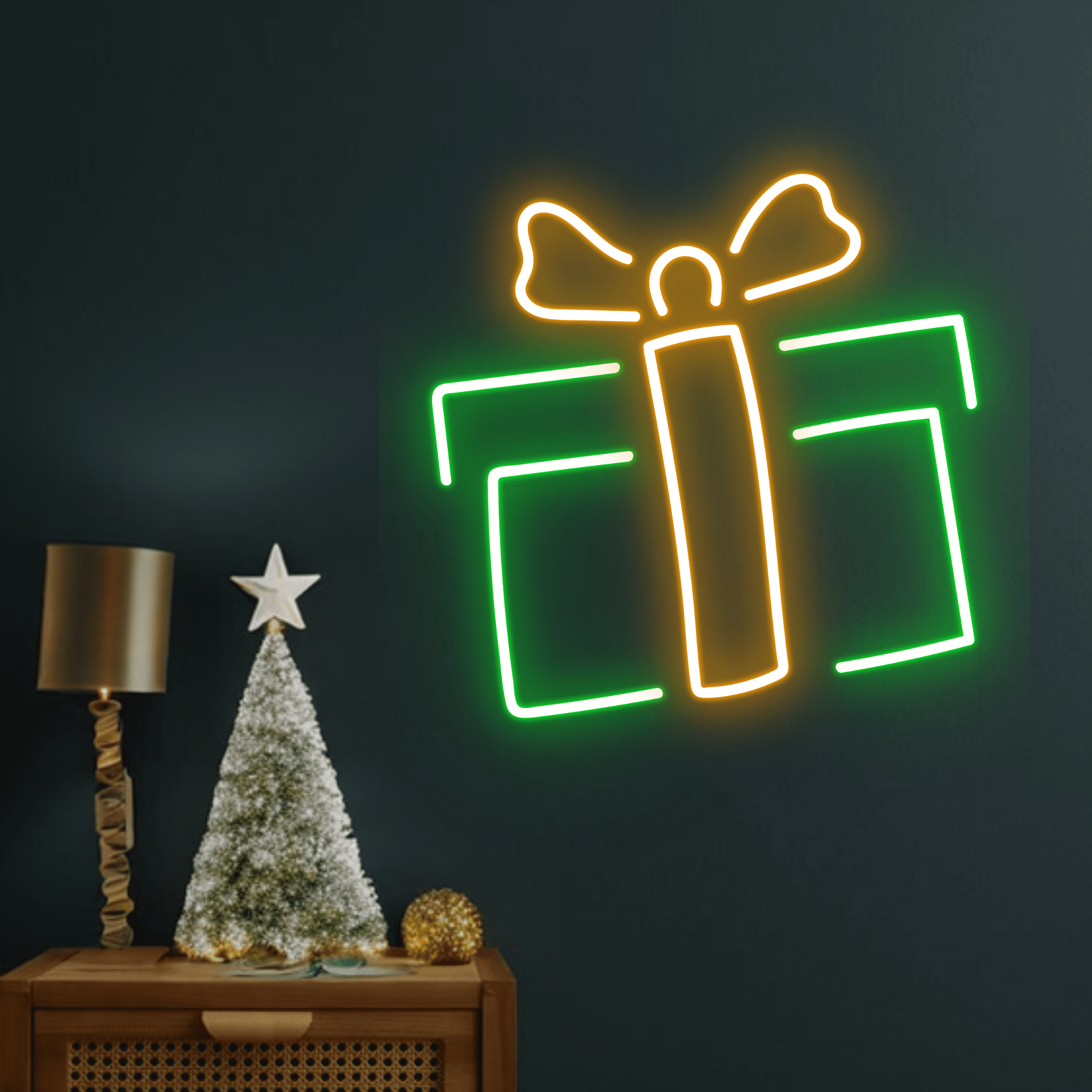 Glowneon Christmas Gift Box Neon Sign, Christmas Party Wall Decor - Walmart.com