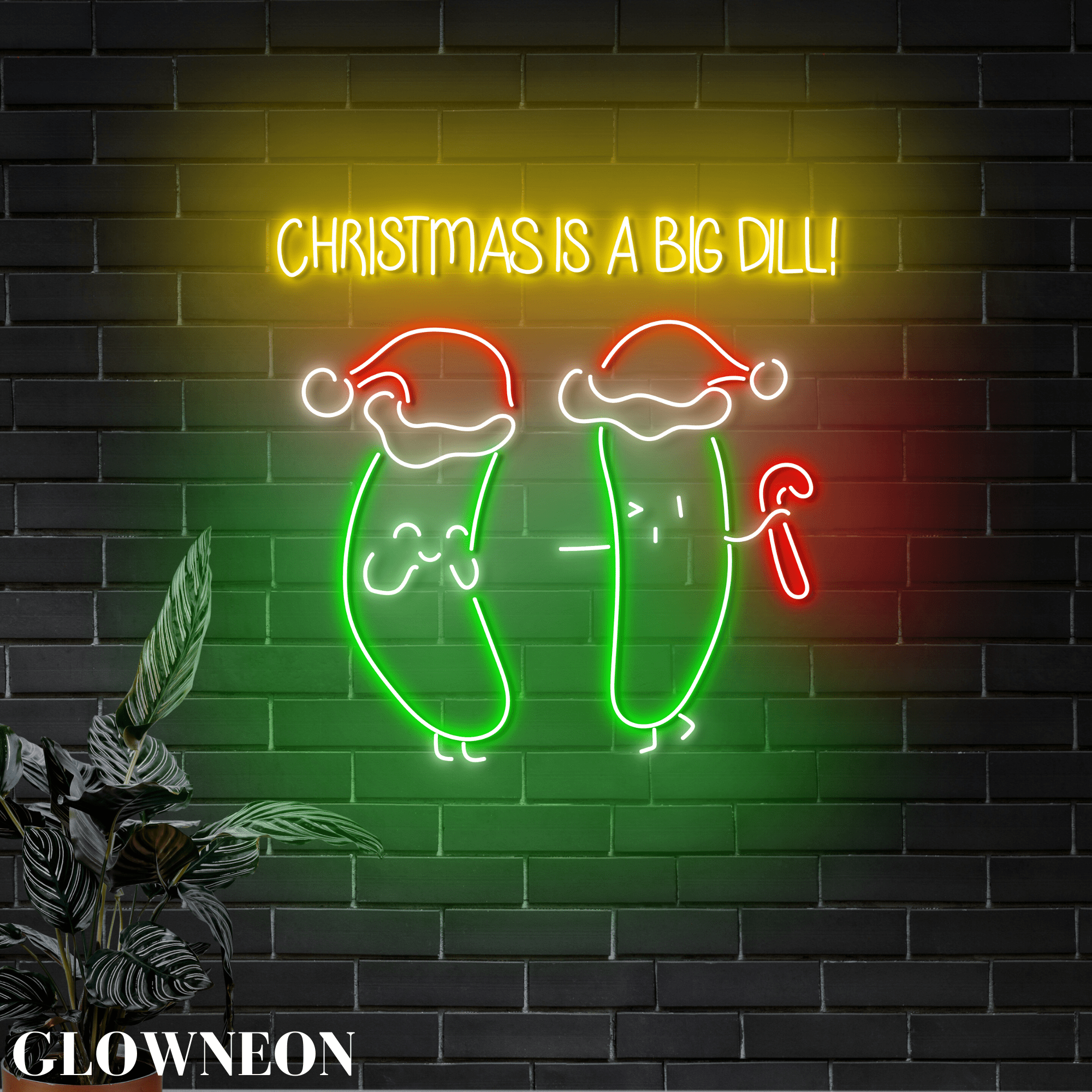 Glowneon Christmas Is A Big Dill Neon Wall Art, Pickle Christmas Sign ...