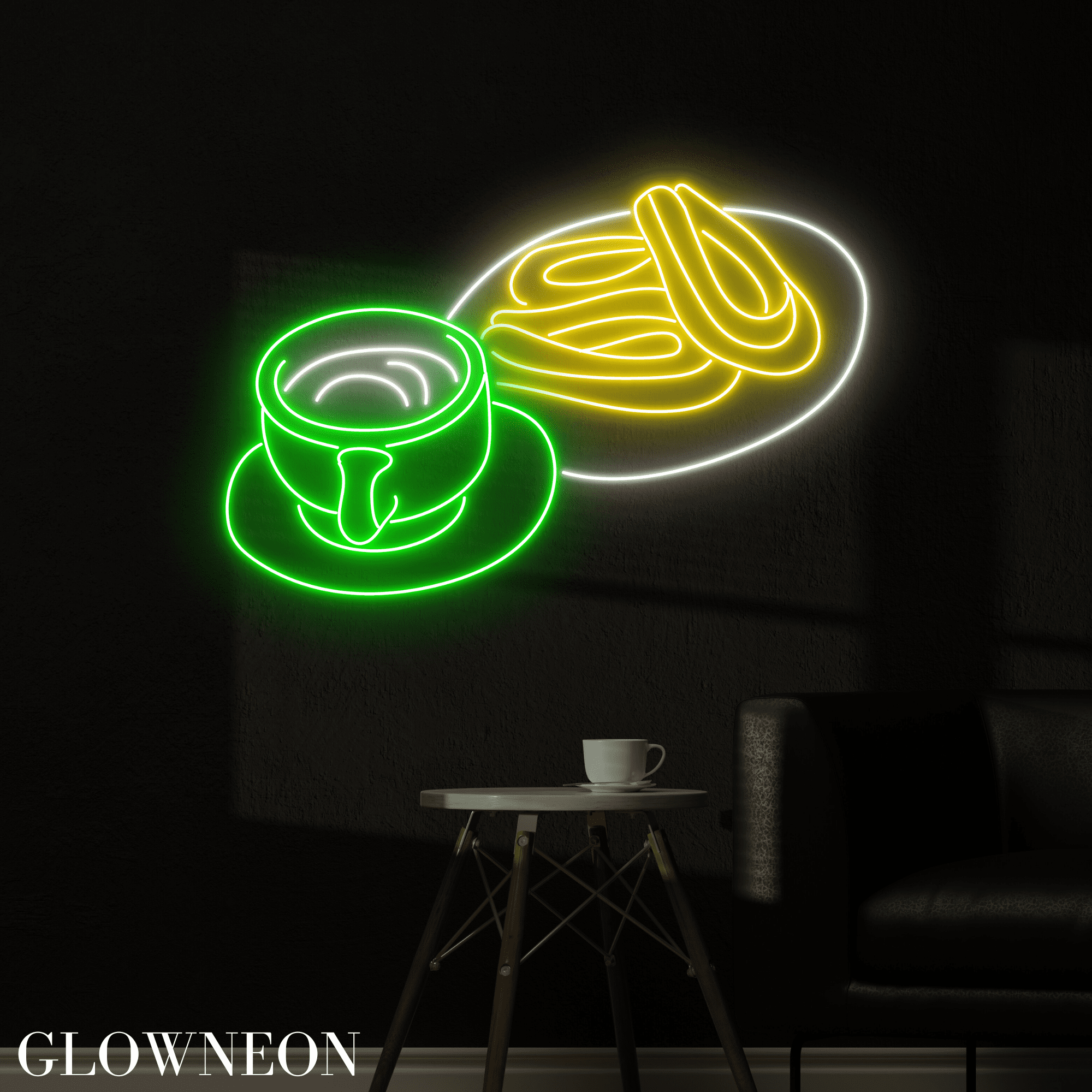 Glowneon Churros & Coffee Neon Led For Spanish Restaurant Wall Decor ...