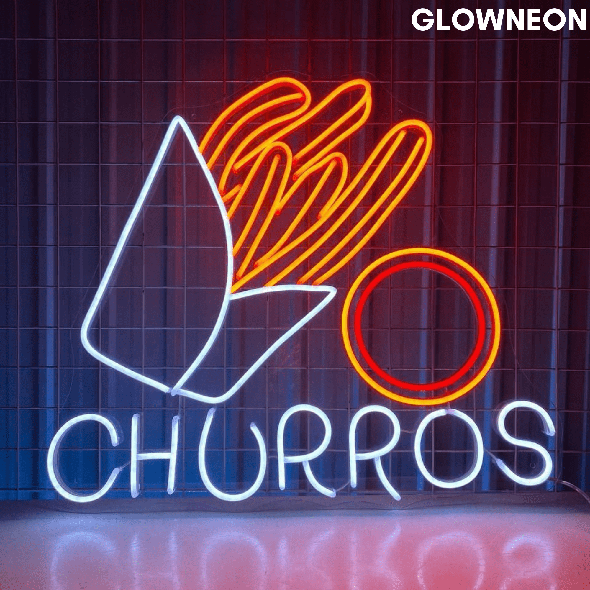 Glowneon Churros Neon Sign, Spanish Churros Led Sign, Churro Wall Art ...
