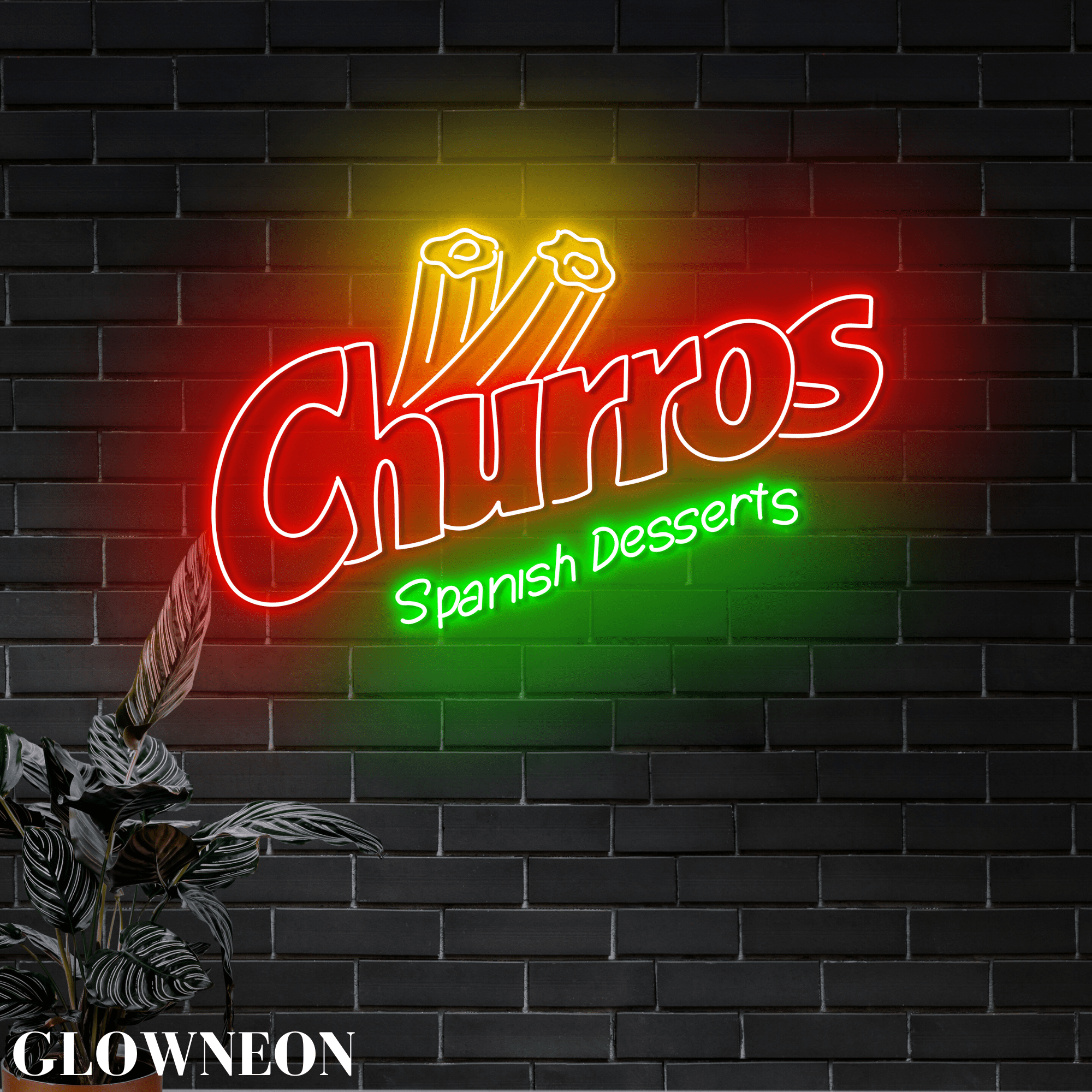 Glowneon Churros Spanish Desserts Wall Neon Light, Churros Shop Decor ...