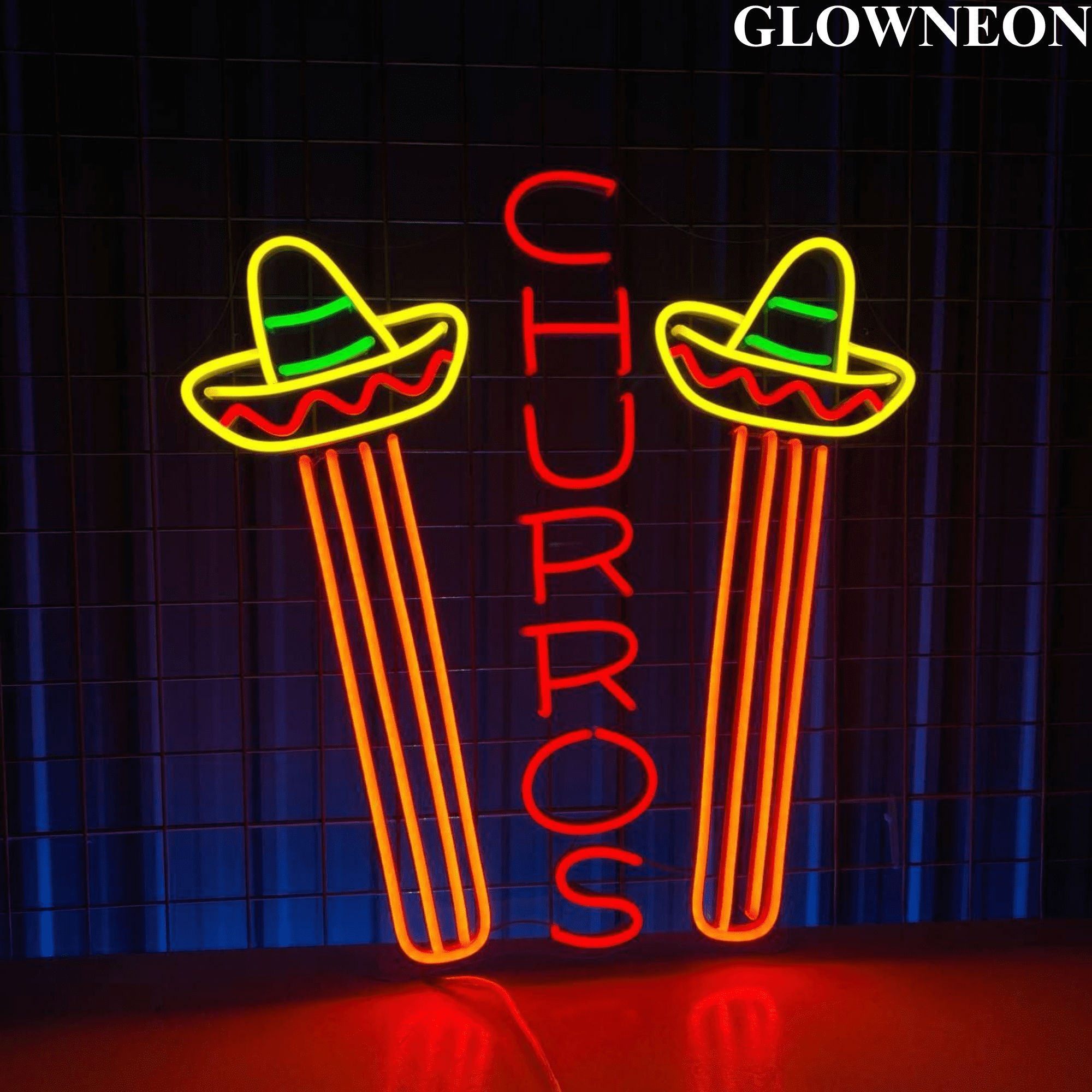 Glowneon Churros Spanish Neon Sign, Fiesta Spanish Churros Led Sign ...
