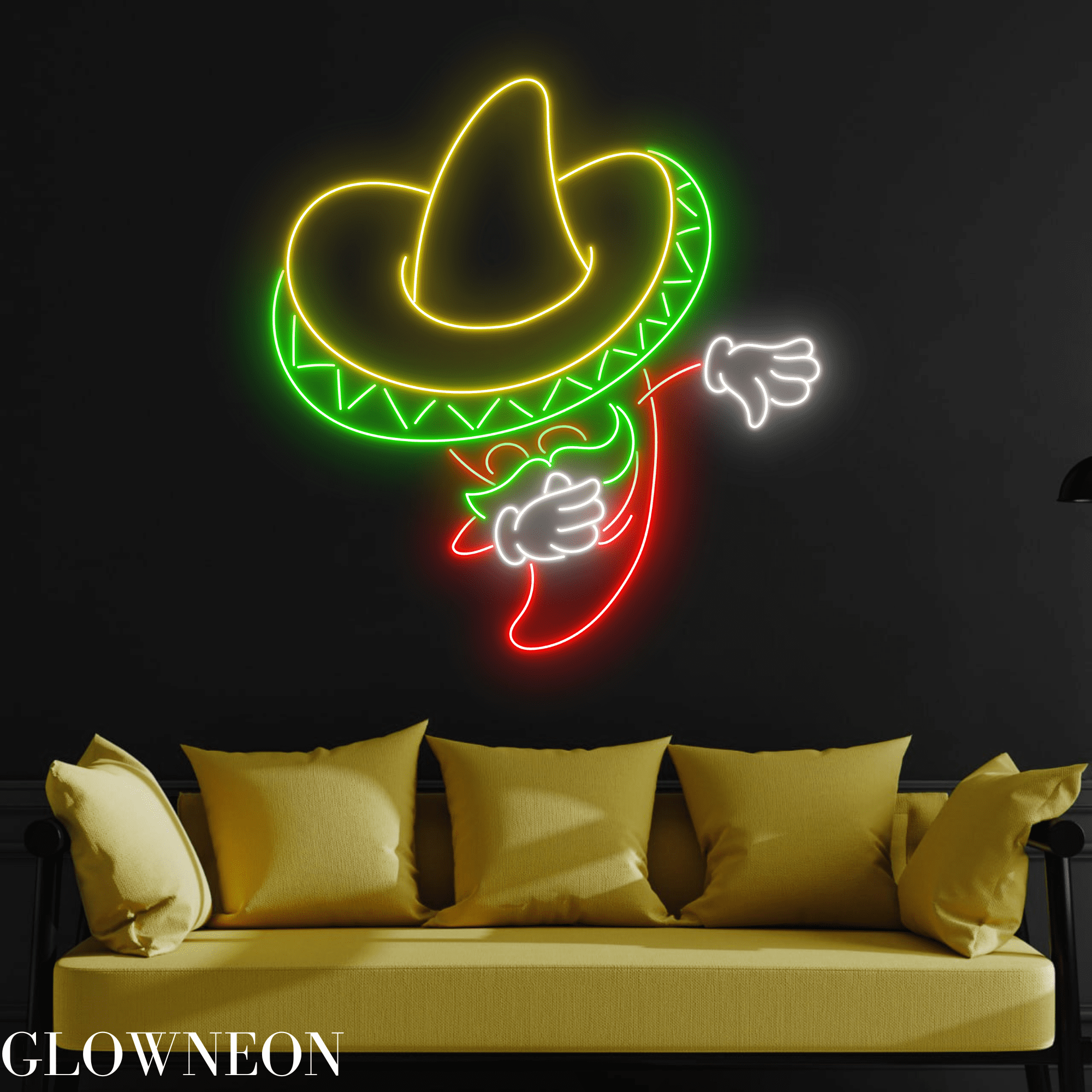 Glowneon Cinco De Mayo Chilli Pepper Neon Sign, Mexico Pepper Led Art ...