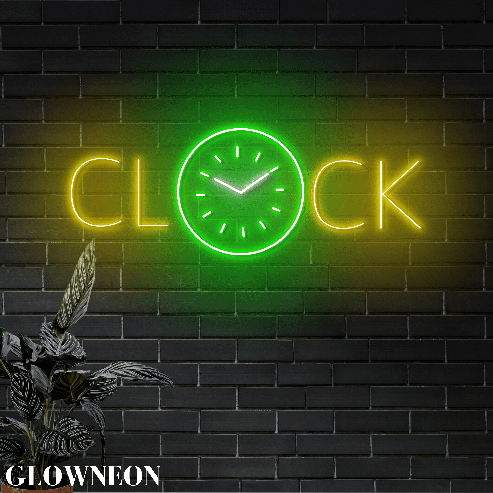 Glowneon Clock Neon Sign, Clock Shop Wall Art, Clock Repair Shop Sign ...
