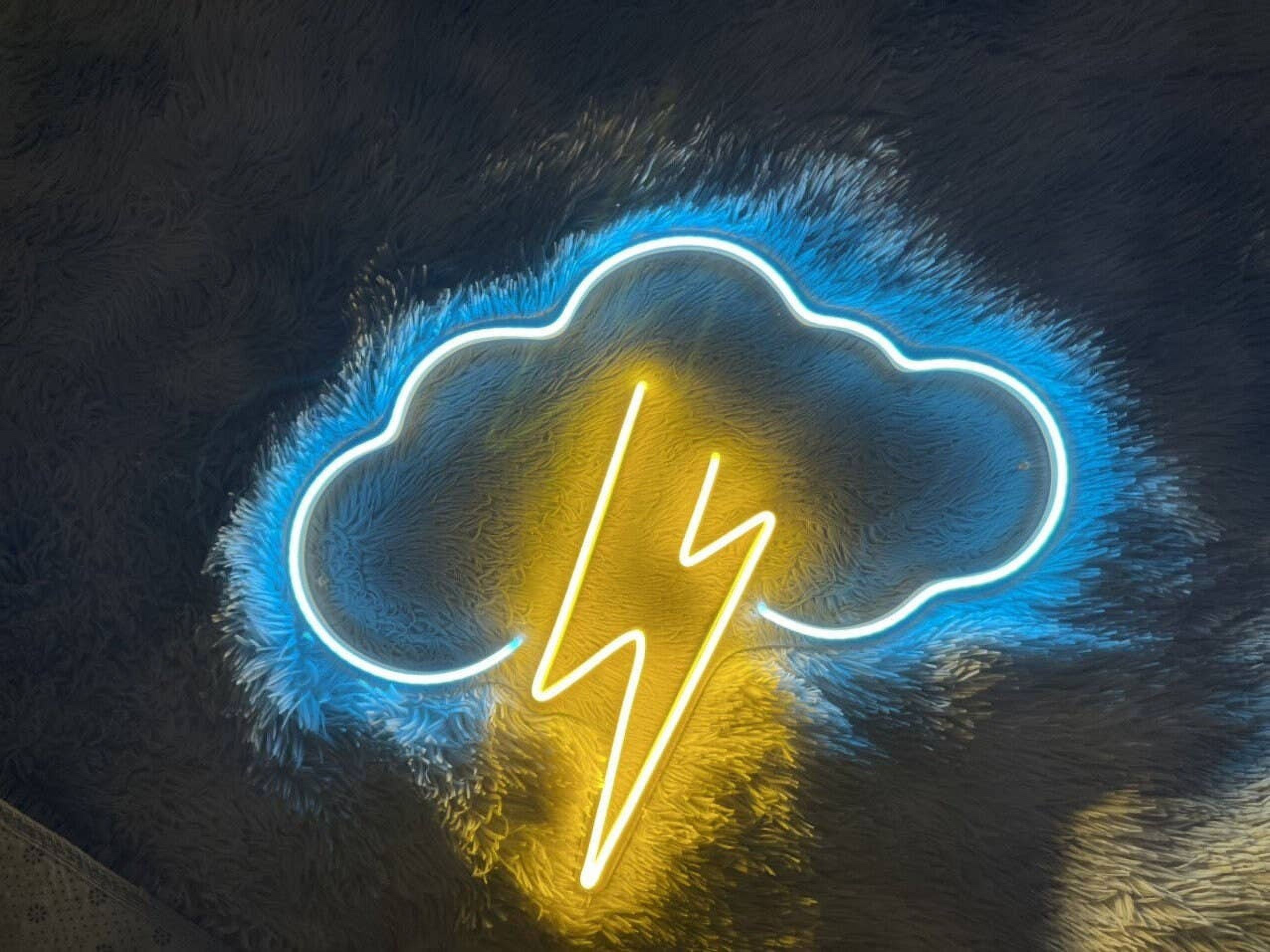 Glowneon Cloud Lightning Neon Sign, Cloud And Thunder Home Wall Decor ...