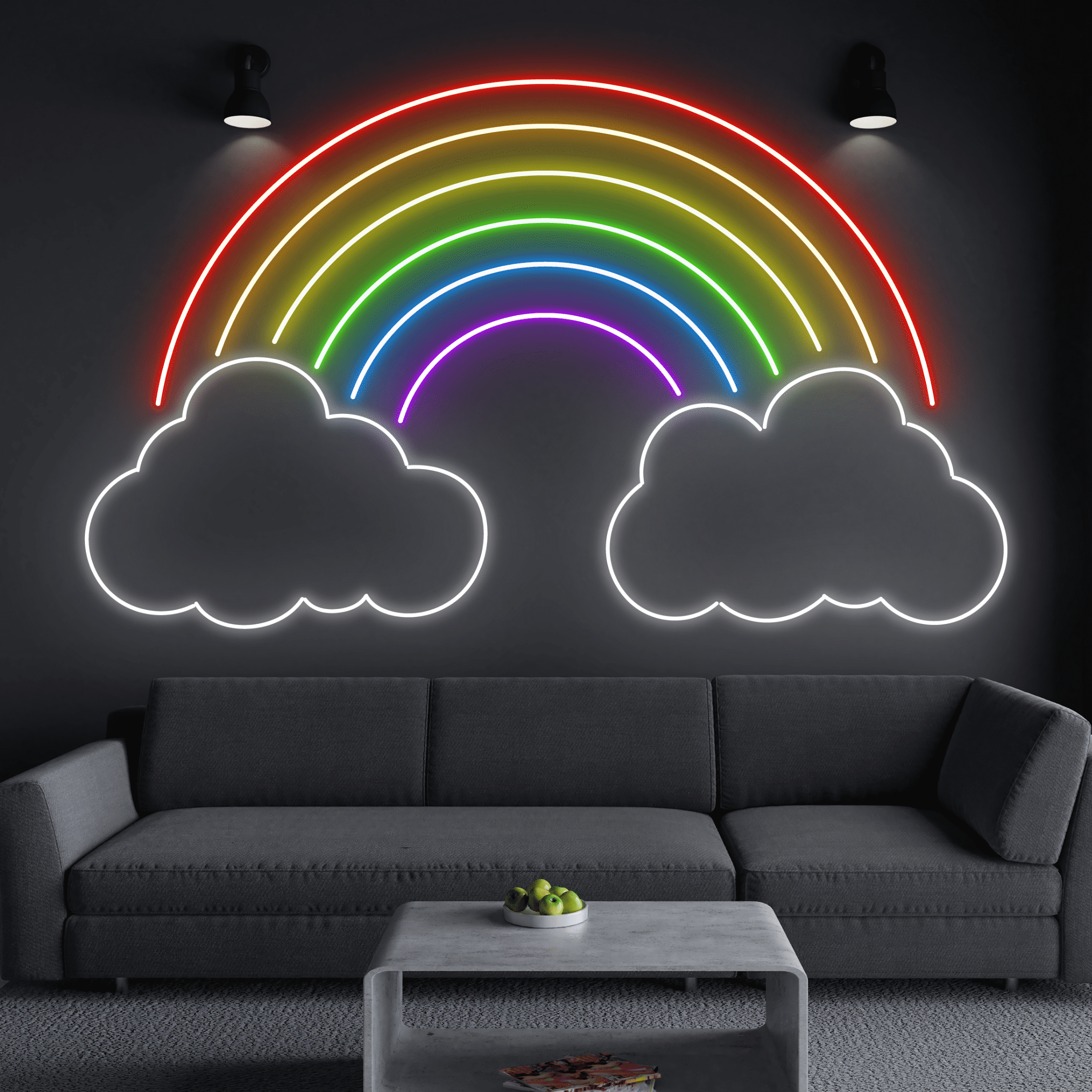 Glowneon Cloud Rainbow Neon Sign, LGBT Community Wall Art Decor ...