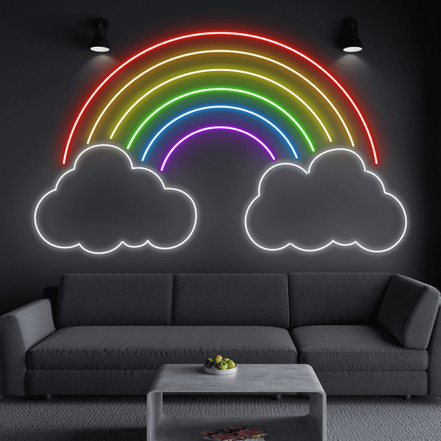 Glowneon Cloud Rainbow Neon Sign, LGBT Community Wall Art Decor ...