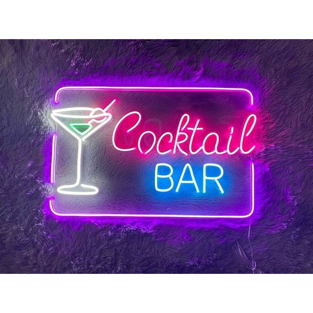 Glowneon Cocktails Bar Neon Signs, Cocktails Led Sign Wall Decor Bar ...