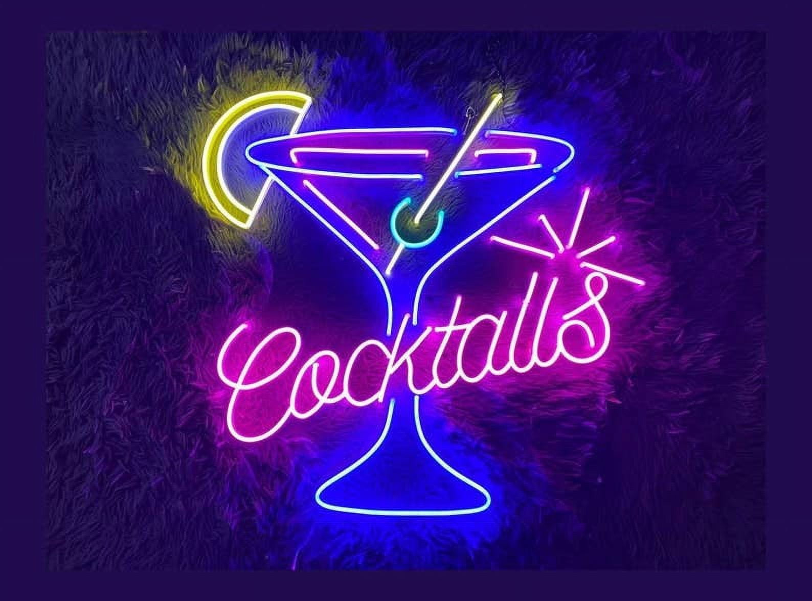 Glowneon Cocktails Glass Bar Neon Signs, Bar Pub Signboard - Walmart.com