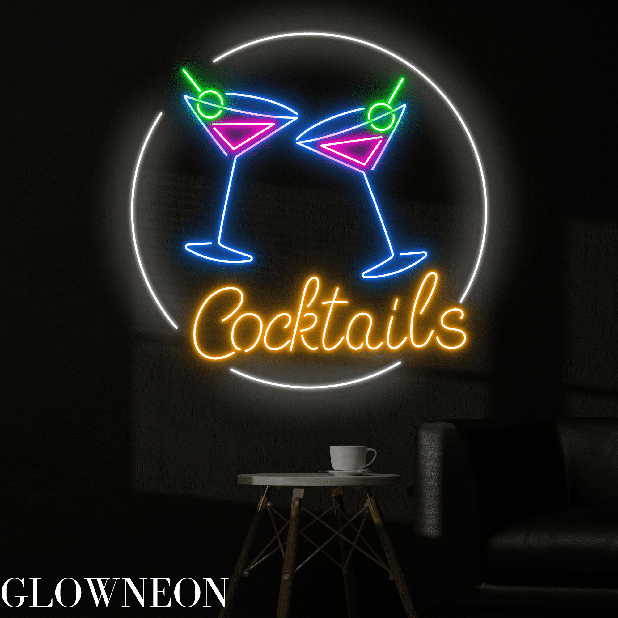 Glowneon Cocktails Neon Sign, Cocktails Led SignBar Pub Led Light ...