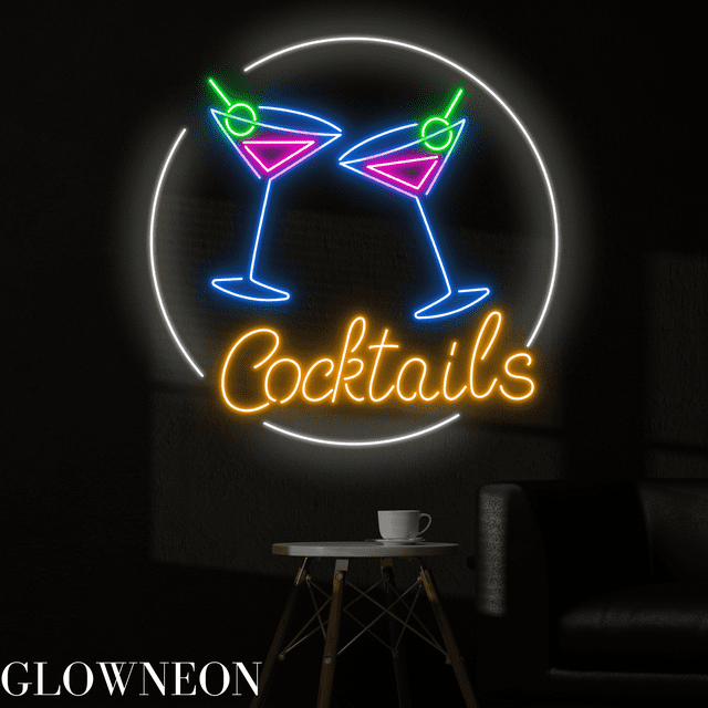 Glowneon Cocktails Neon Sign, Cocktails Led SignBar Pub Led Light ...