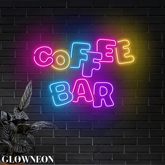 Glowneon Coffee Bar Wall Led Light, Coffee Shop Decor, Cafeteria Sign ...