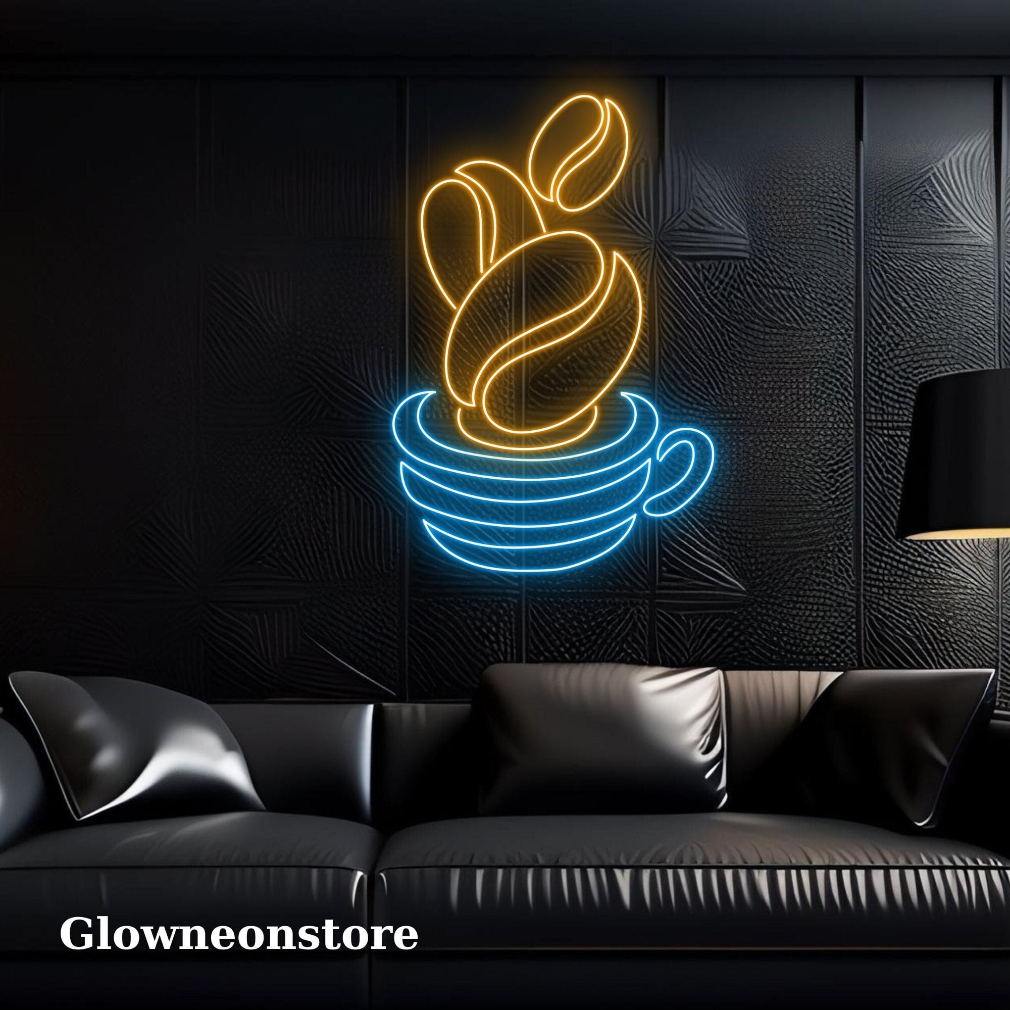 Glowneon Coffee Beans Neon Sign, Coffee Beans Led Light, Coffee Shop ...