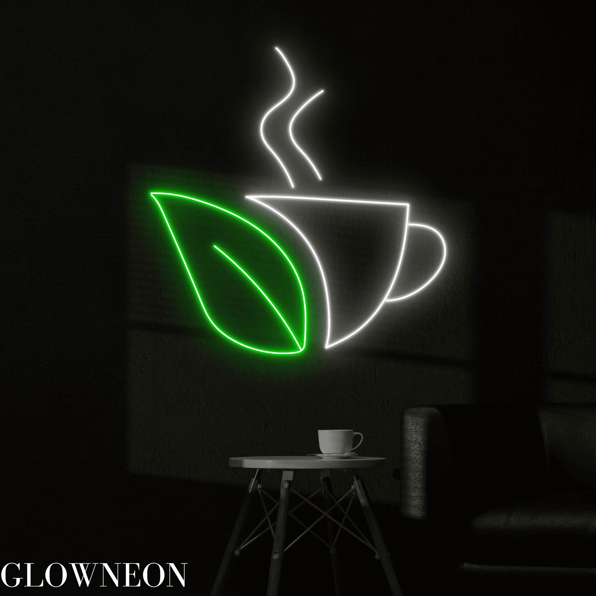 Glowneon Coffee Cup And Tea Neon Sign, Coffee Shop Led Sign, Tea Art ...