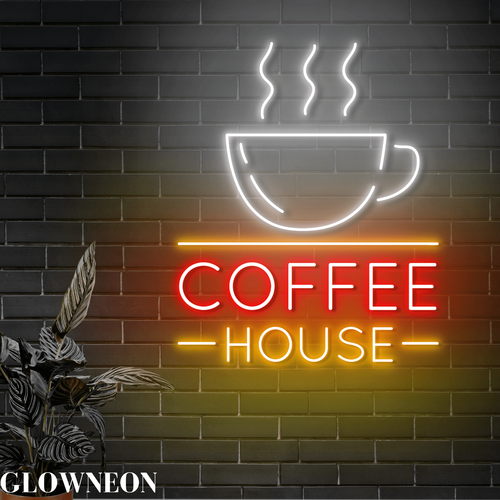 Glowneon Coffee House Neon Sign, House Of Coffee Led Sign, Cafe Decor ...