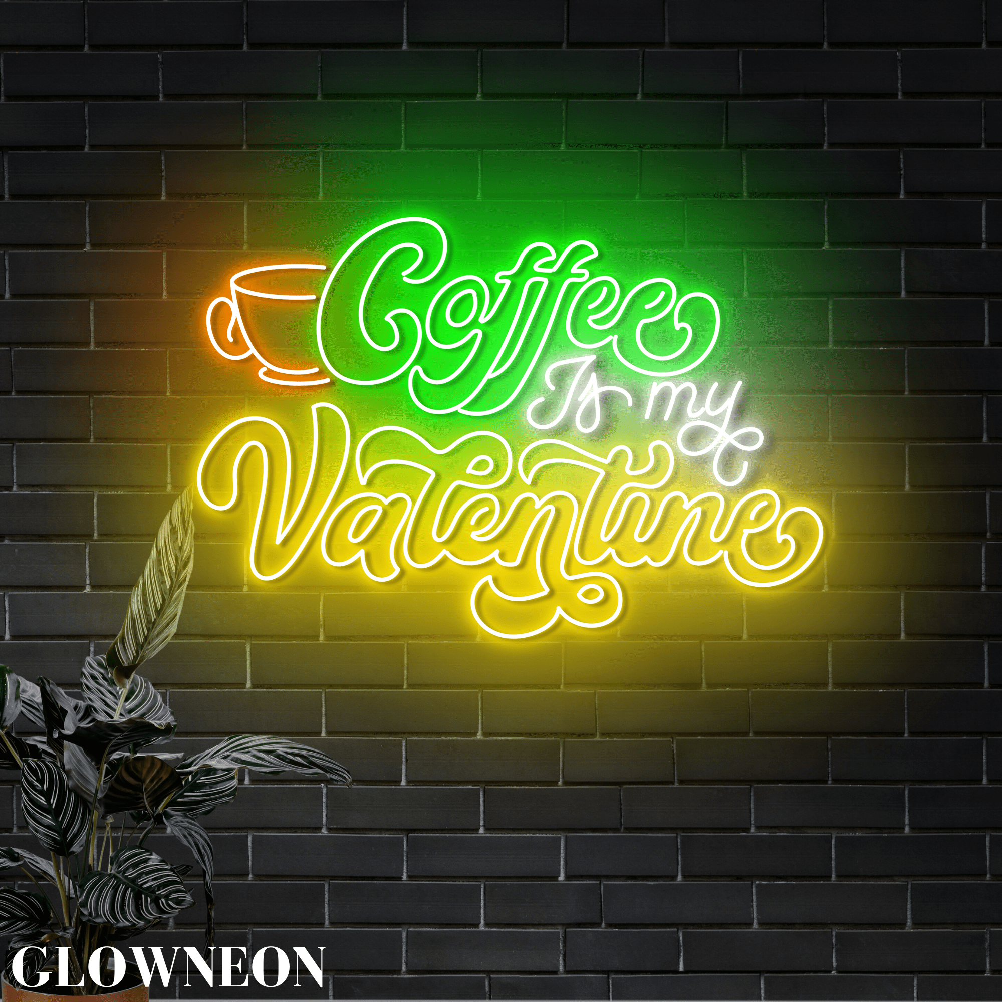 Glowneon Coffee Is My Valentine Led Wall Decor, Coffee Shop Wall Art ...