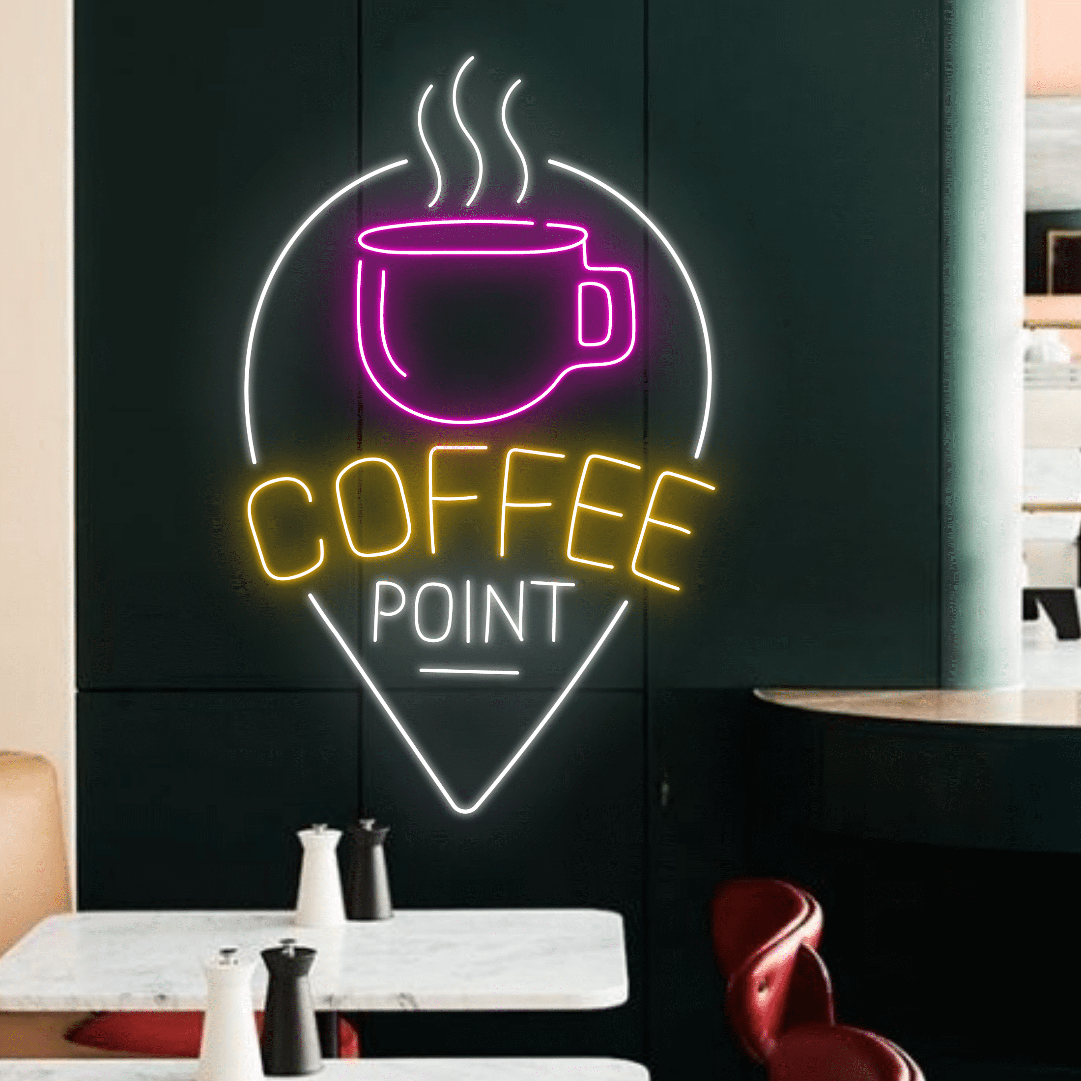 Glowneon Coffee Point Neon Sign, Coffee Open Signboard Decor - Walmart.com