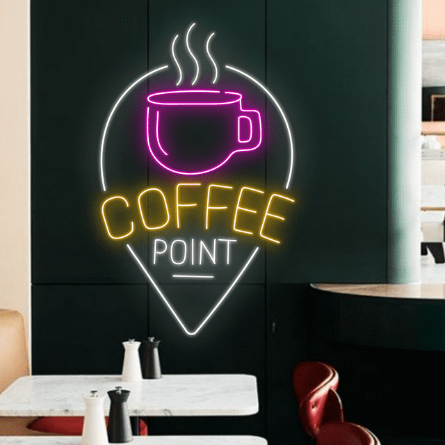 Glowneon Coffee Point Neon Sign, Coffee Open Signboard Decor - Walmart.com