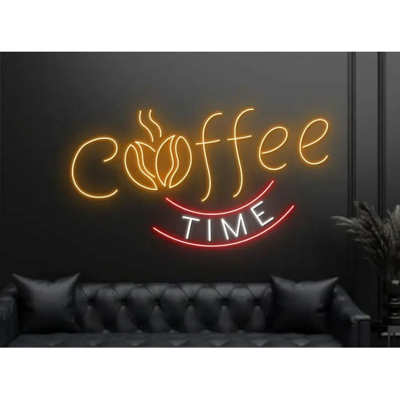 Glowneon Coffee Time Neon Signs, Coffee Shop Signboard Lights Decor ...