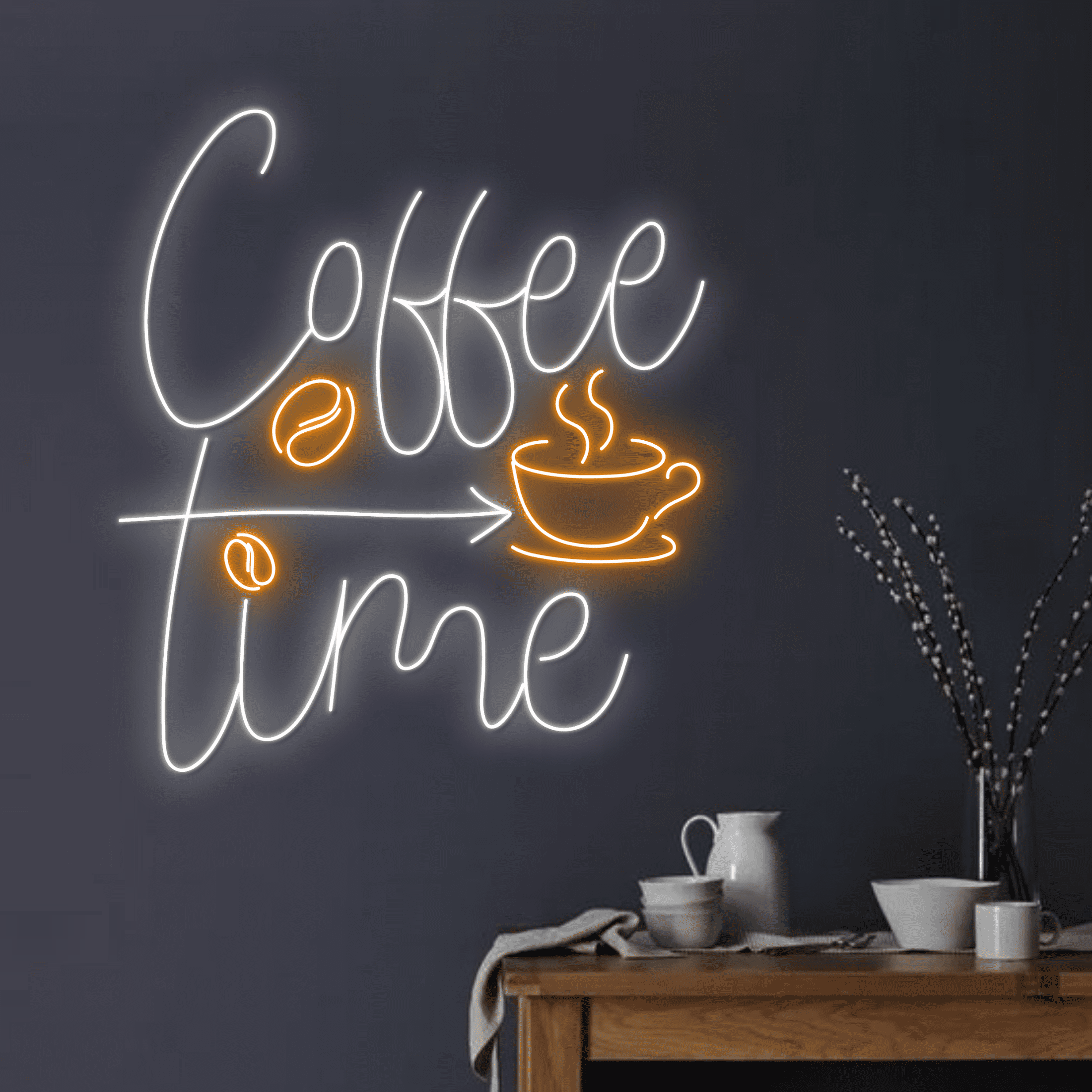 Glowneon Coffee Time Neon Signs, Coffee Shop Wall Lights Decor ...