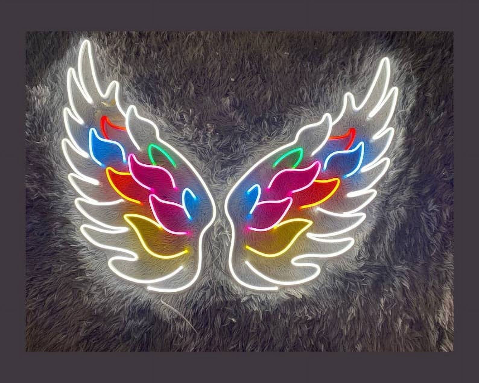 Glowneon Colorful Angel Wings Acrylic Neon Signs, Room Decor - Walmart.com