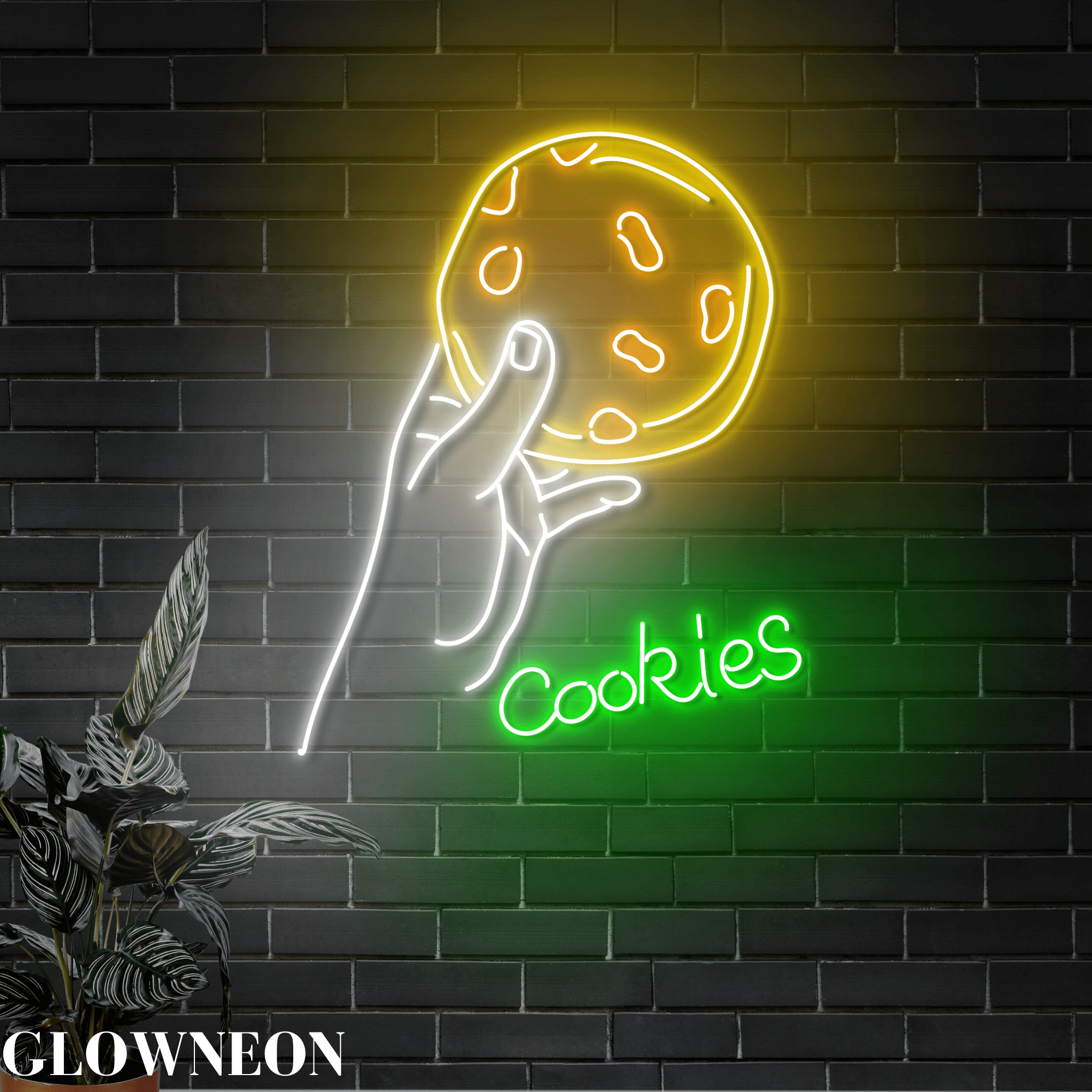 Glowneon Cookies Led Sign, Cookies Shop Decor, Cookie Cake Neon Sign ...