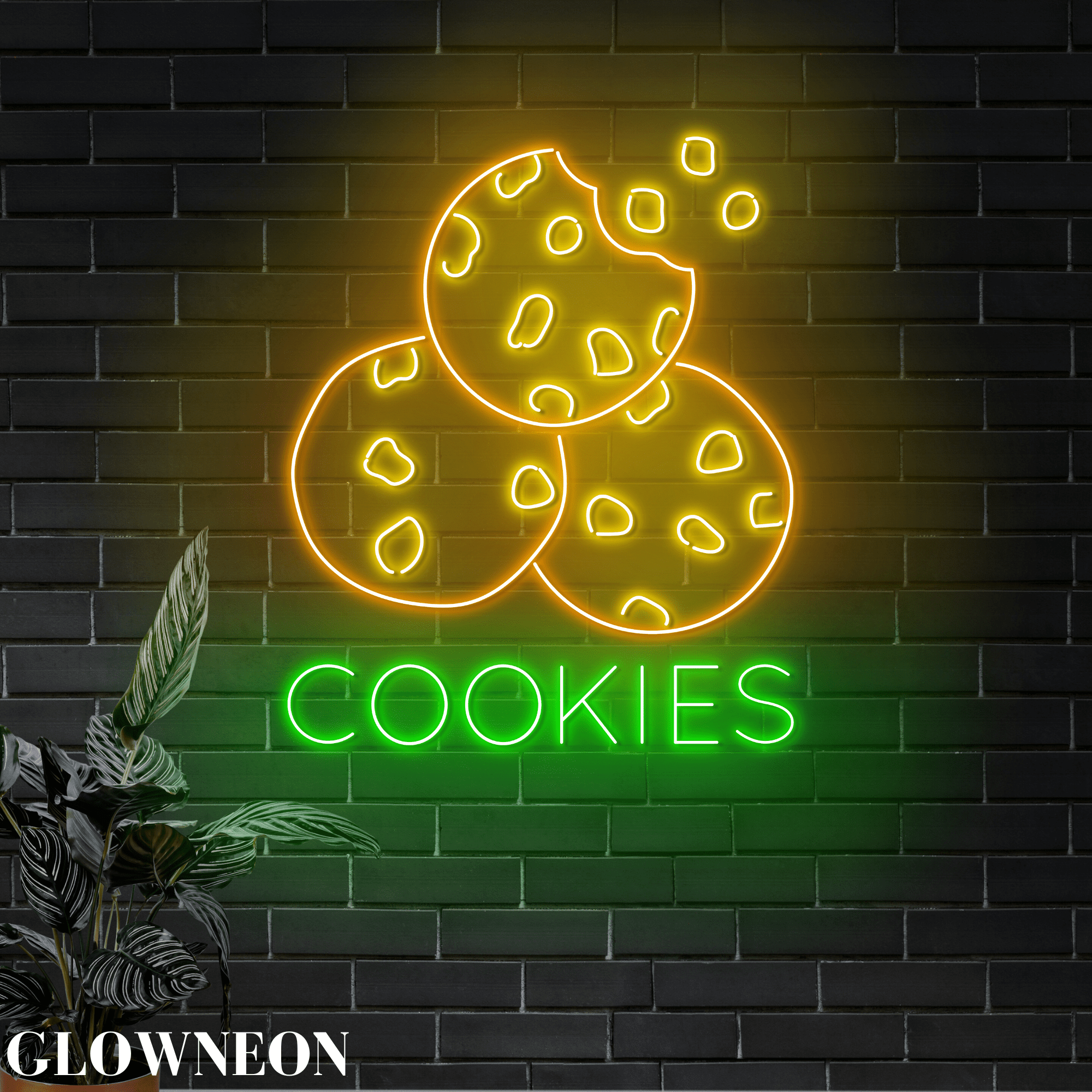 Glowneon Cookies Shop Neon Wall Decor, Cookie Wall Art, Bakery Decor ...