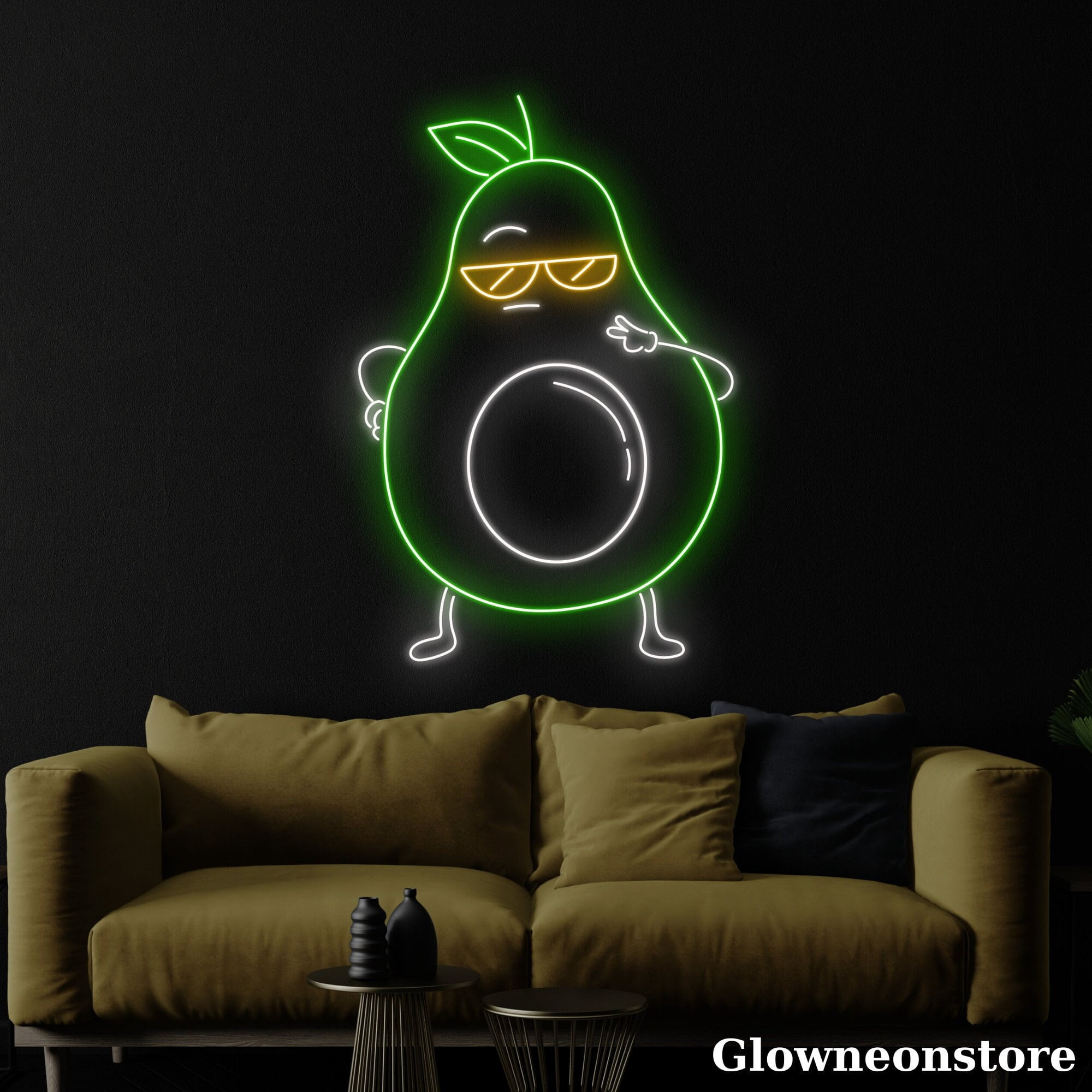 Glowneon Cool Avocado Neon Sign, Funny Avocado Led Sign, Kid Room Decor ...