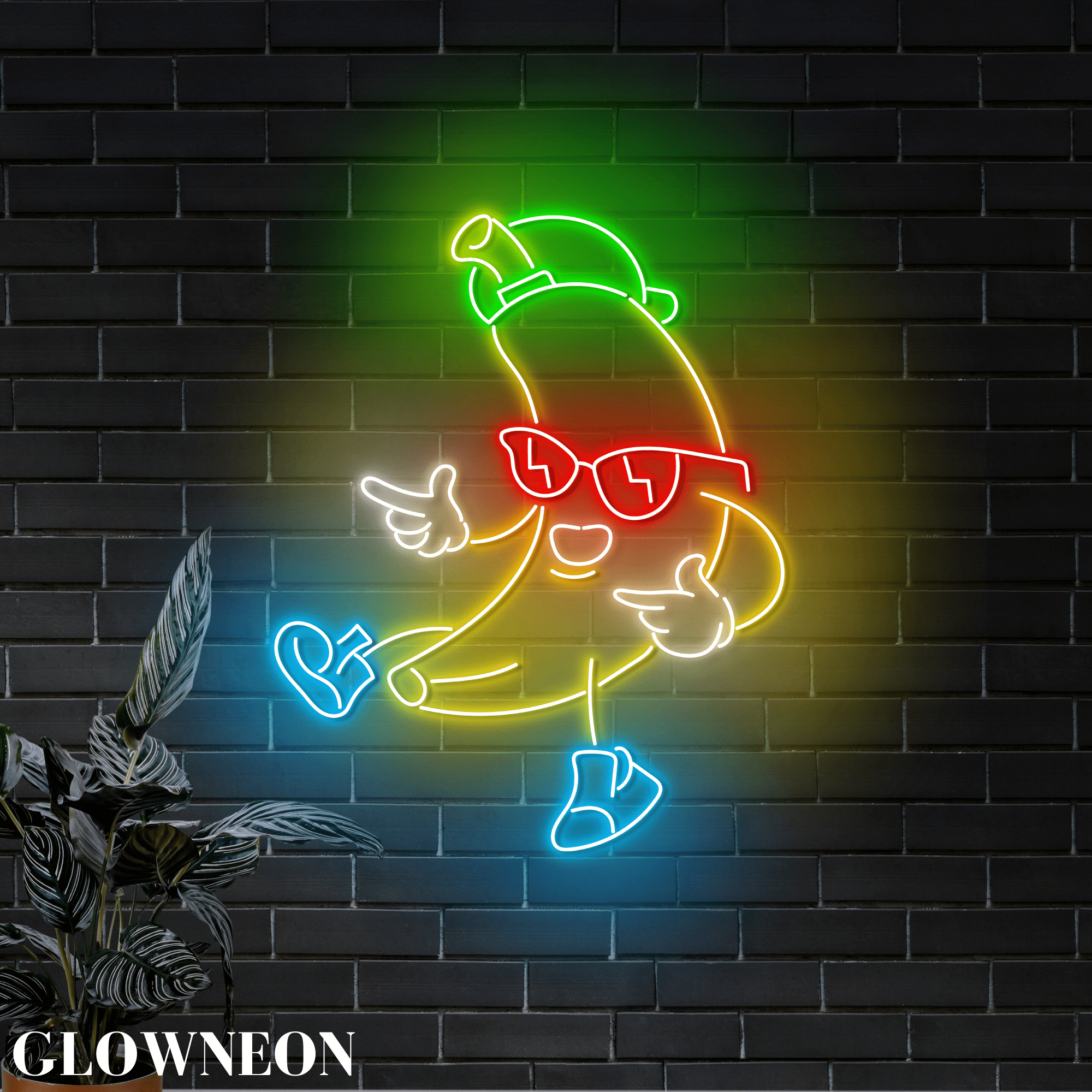 Glowneon Cool Banana Neon Led Light For Banana Fruit Store Wall Decor ...