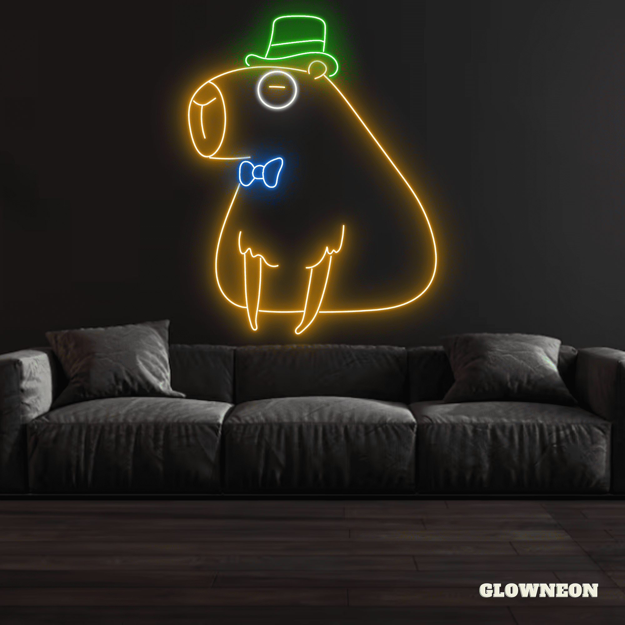 Glowneon Cool Capybara Neon Sign, Capybara Sign, Capybara Walll Decor ...