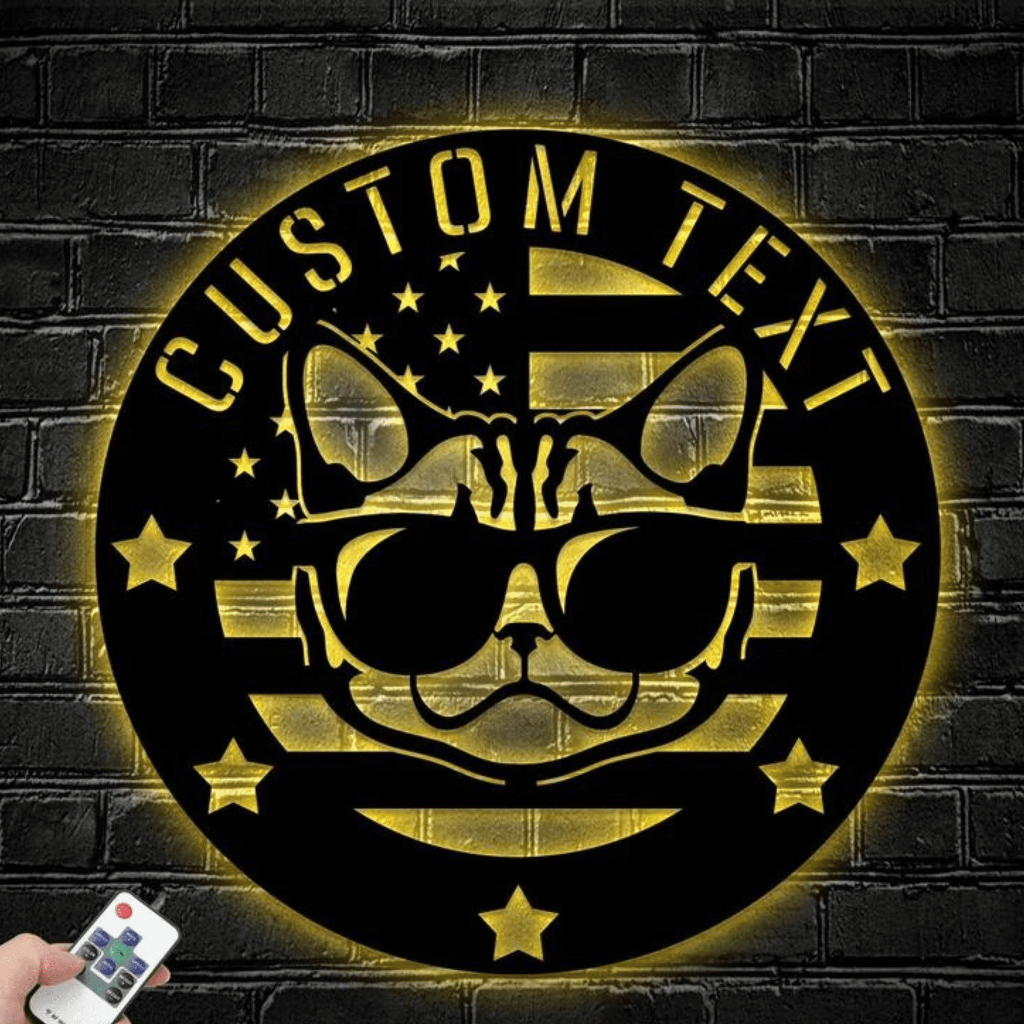 Glowneon Cool Cat Wall Decor, Customization Name & LED Lights - Walmart.com