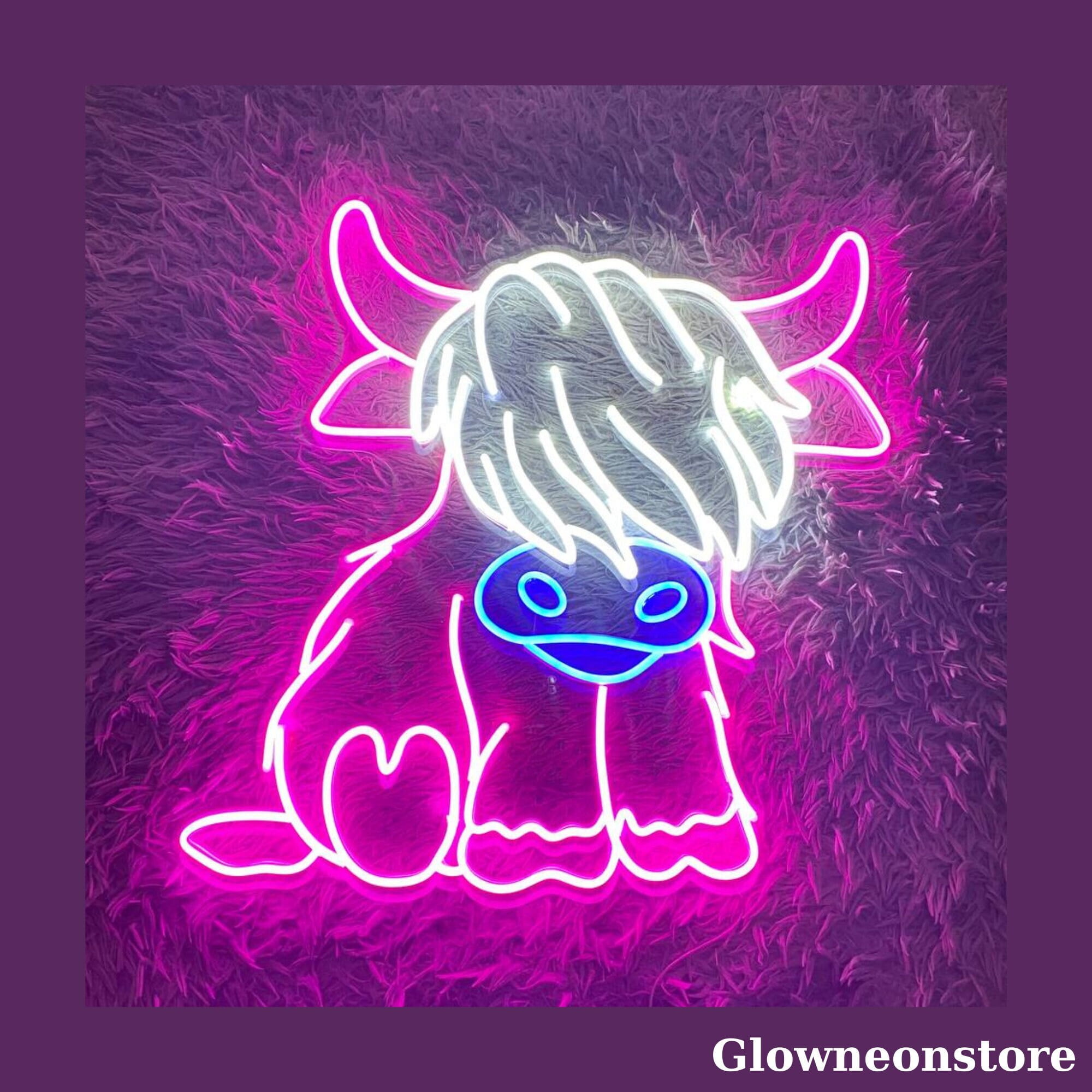 Glowneon Cool Cow Neon Sign, Cow Led Sign, Cow LED Light, Farmhouse ...