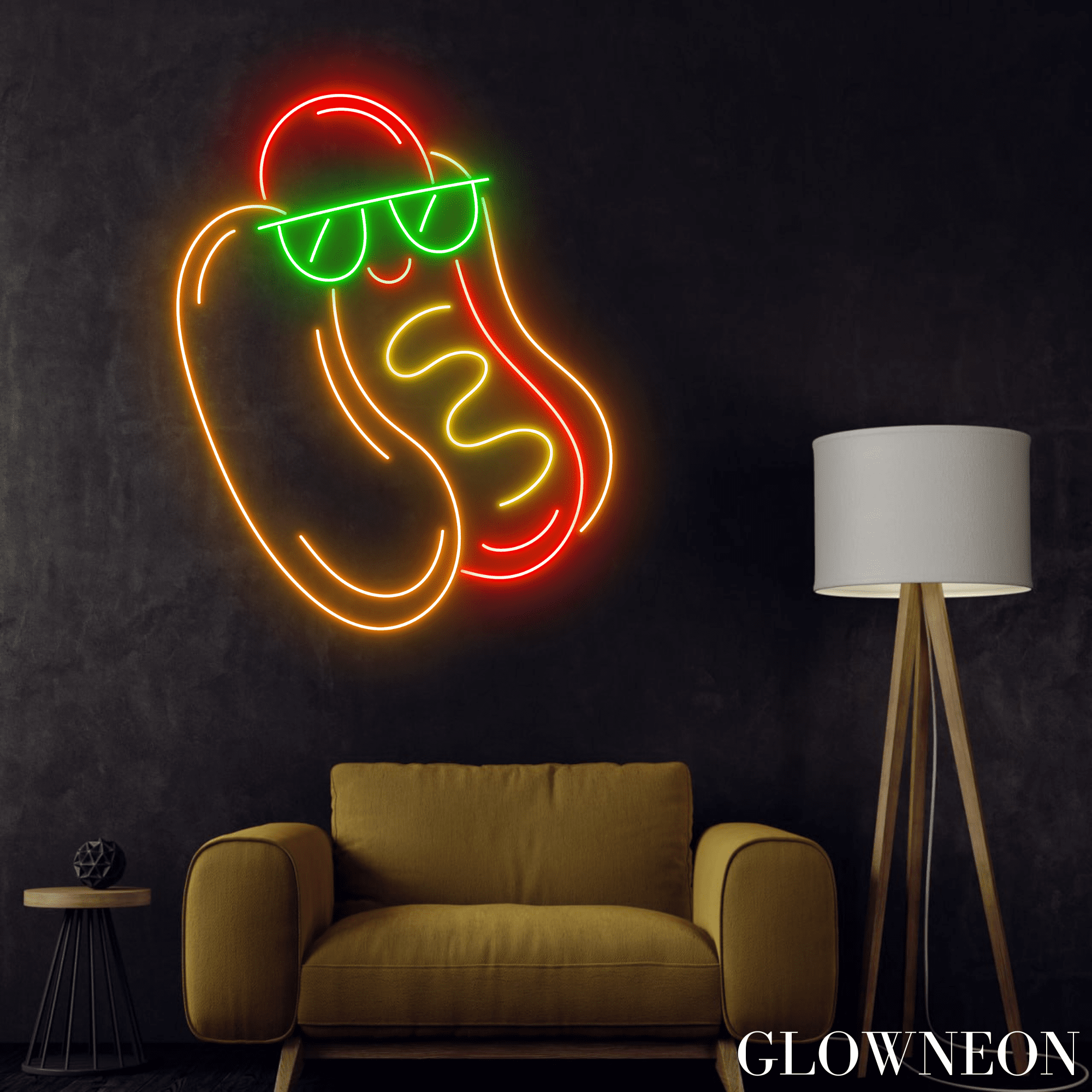 Glowneon Cool Hot Dog Neon Sign, Hot Dog Led Sign, Fast Food Decor ...
