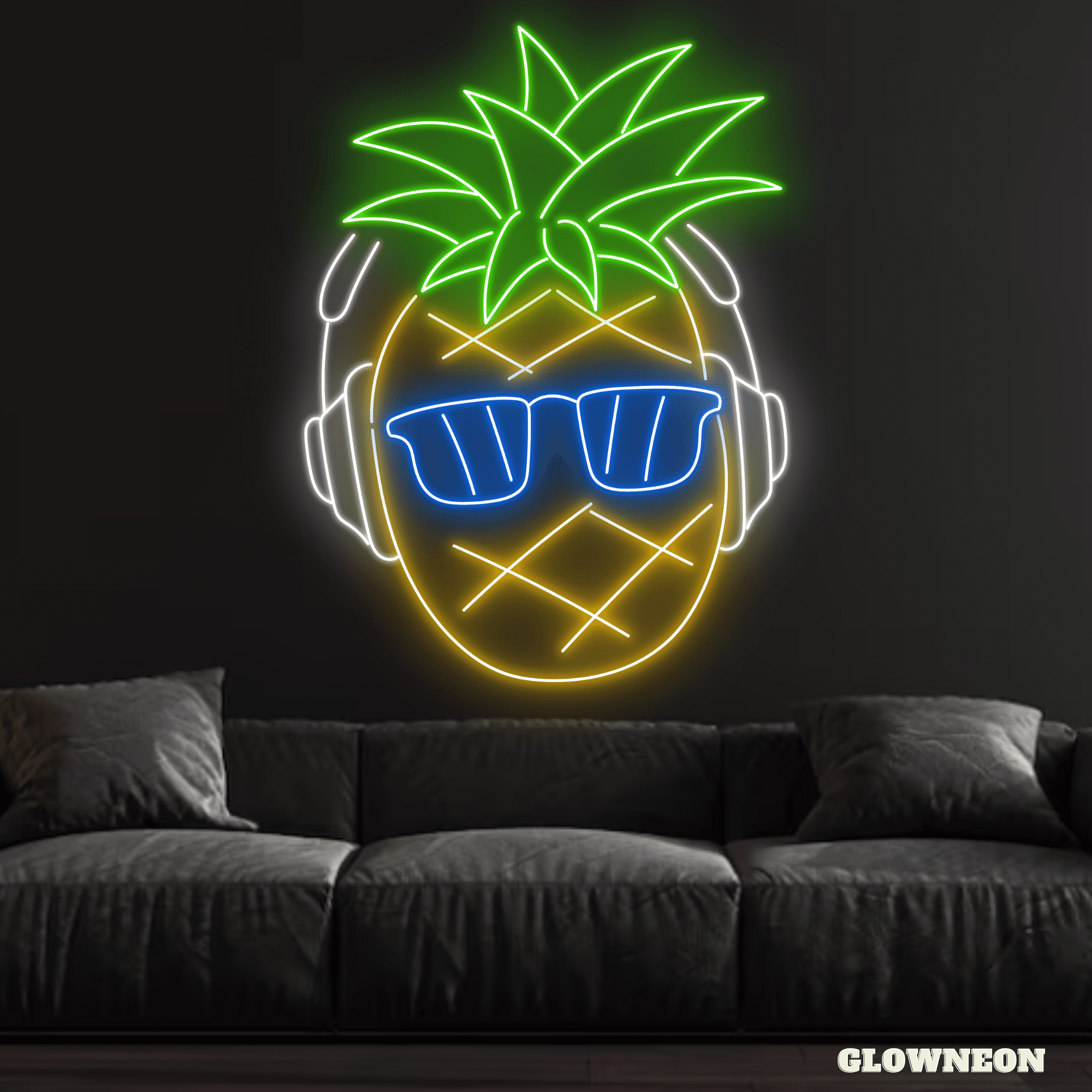 Glowneon Cool Pineapple Neon Sign, Fruit Shop Sign, Summer Fruit Sign ...