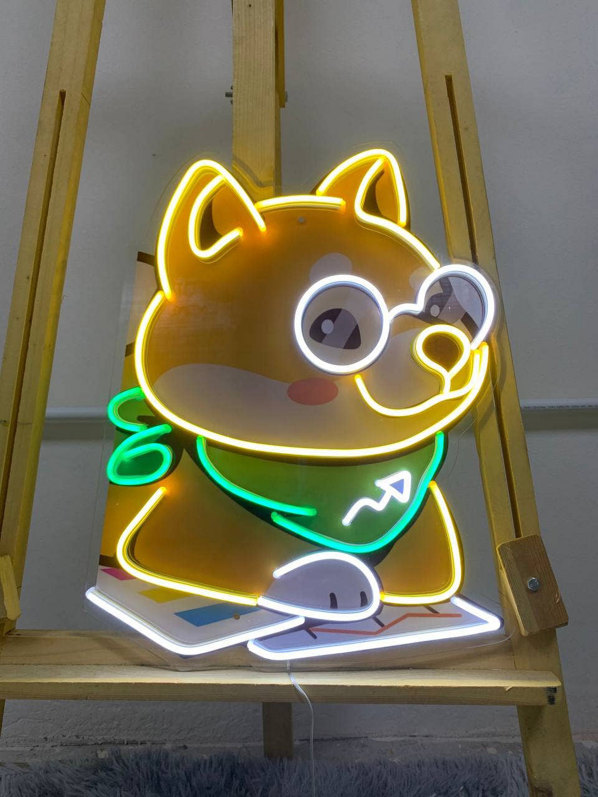 Glowneon Corgi Dog Neon Print Sign, Corgi Dog Led Light, Pet Shop Led ...