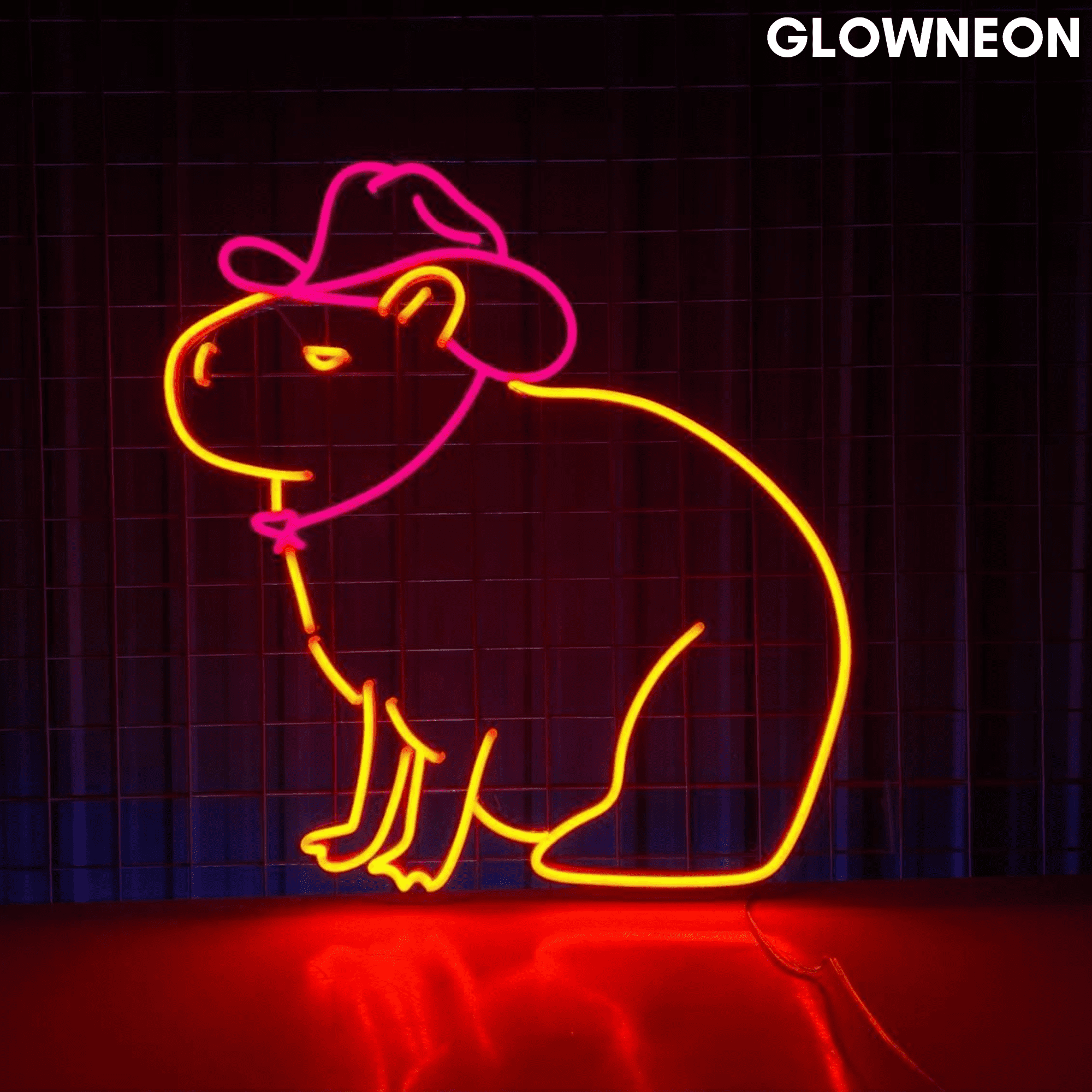Glowneon Cowboy Capybara Neon Sign, Capybara Led Sign, Gifts For Kids ...