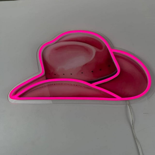 Glowneon Cowboy Hat Neon Print Sign, Cowboy Neon Sign, Cowgirl Hat ...